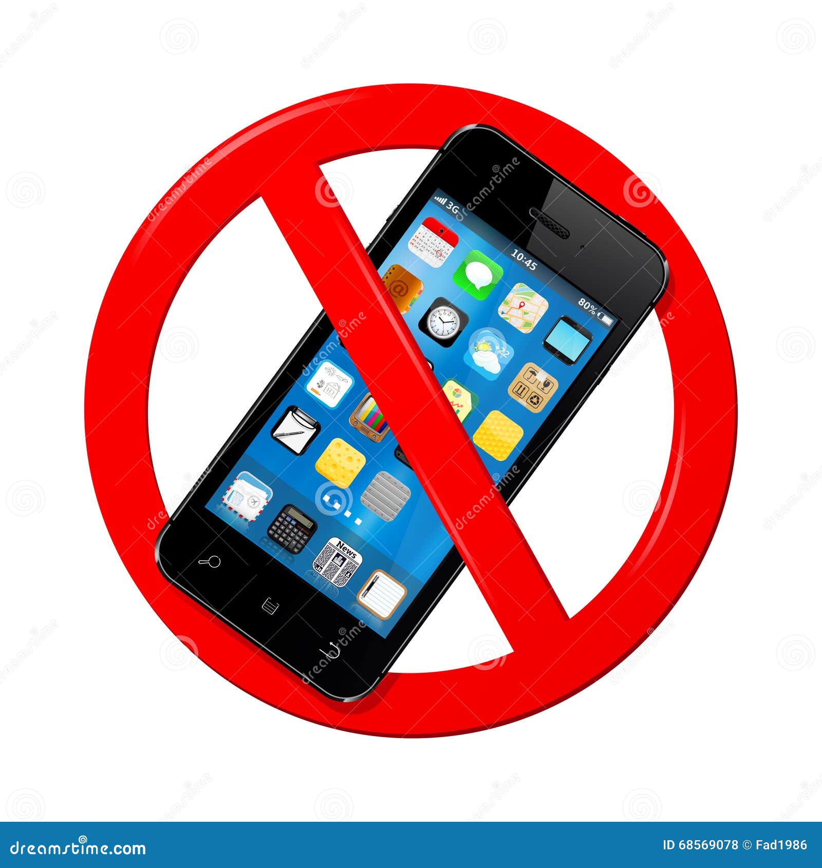 Do Not Use Smart Phone Sign Stock Illustration - Illustration of ...