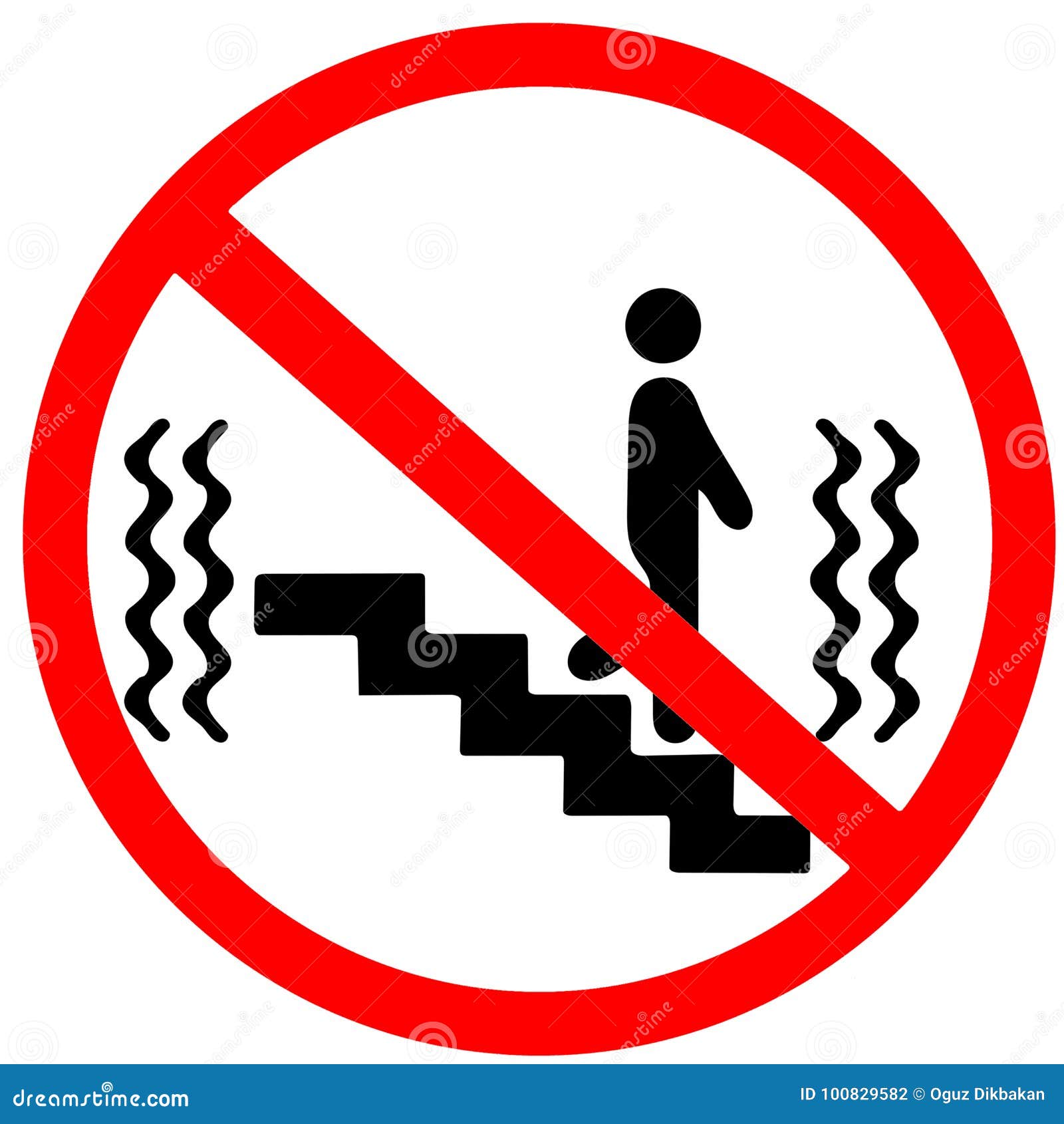 Do Not Use Stairs in Case of Earthquake Prohibition Sign. Stock ...