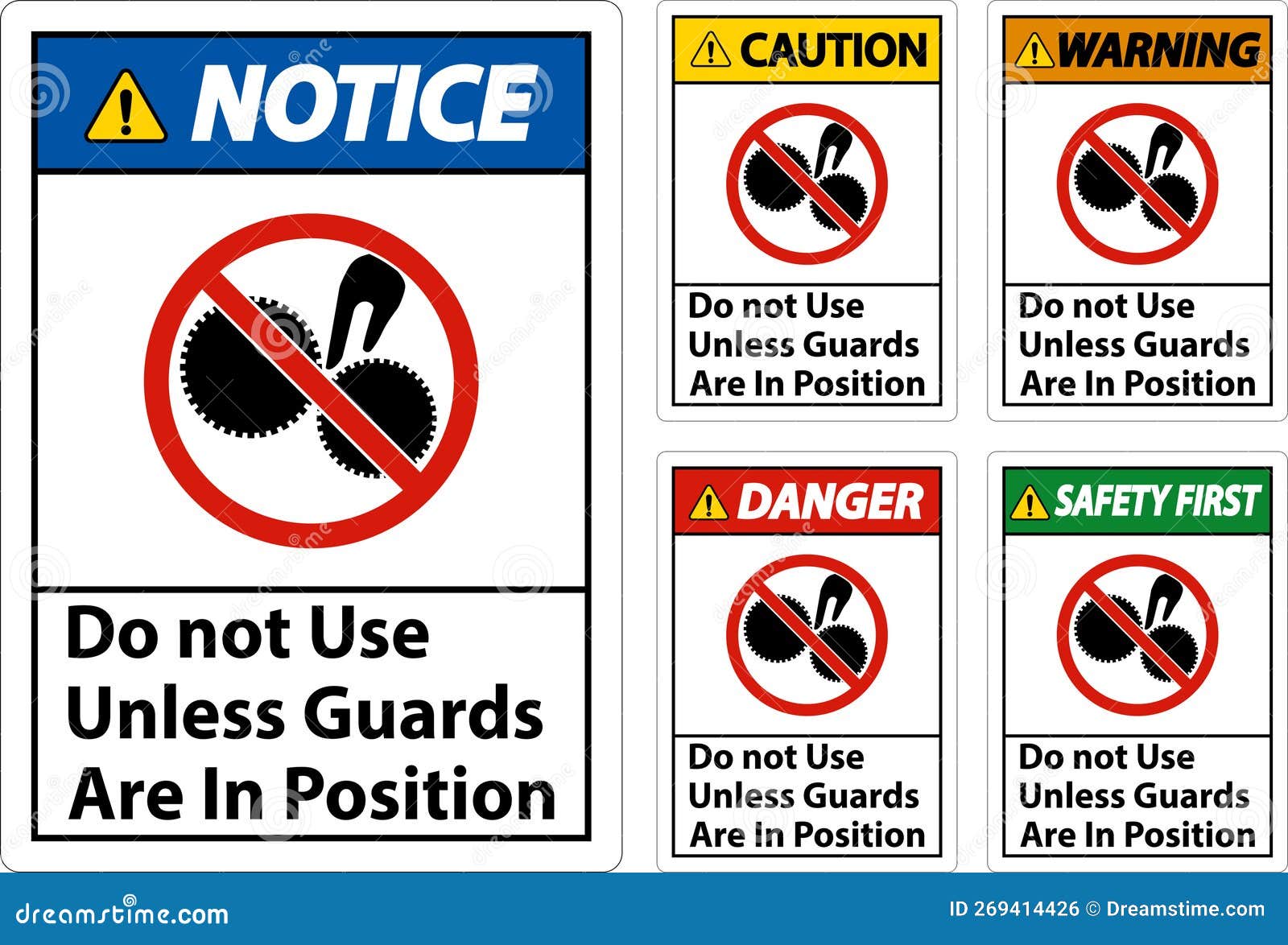 Do Not Use Unless Guards are in Position Sign Stock Vector ...