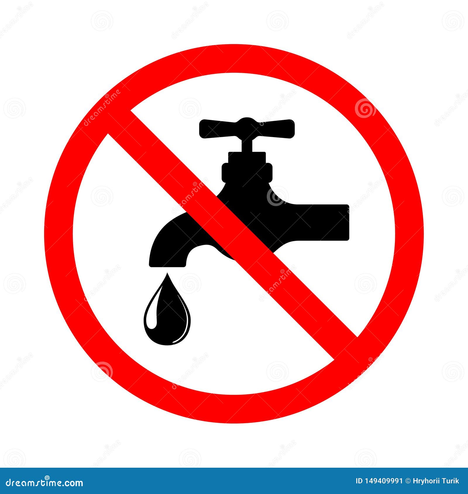 Do Not Use Water Sign, Bright Prohibition Sign on White Stock ...