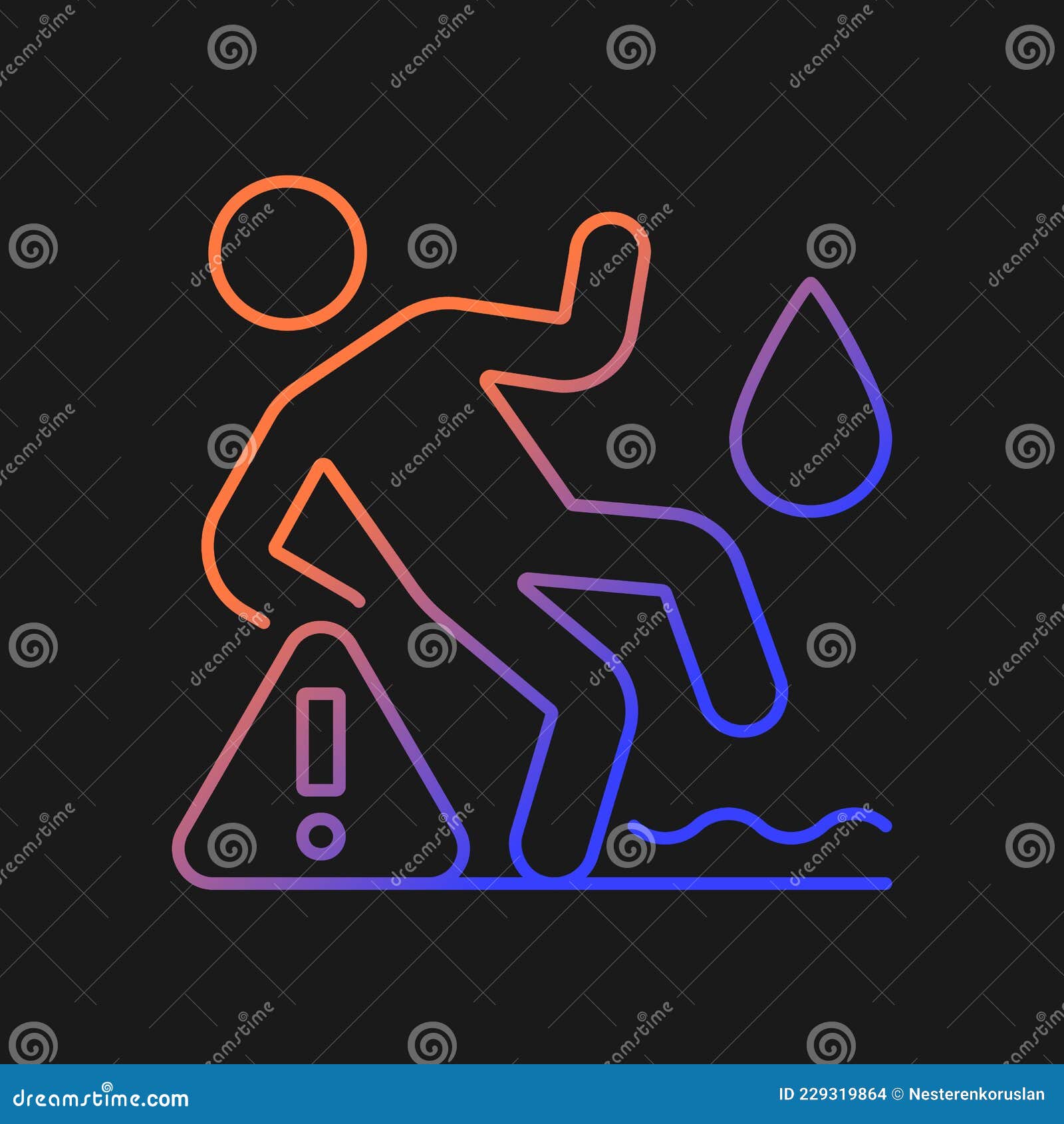 Do Not Use on Wet Surface Gradient Vector Manual Label Icon for Dark ...