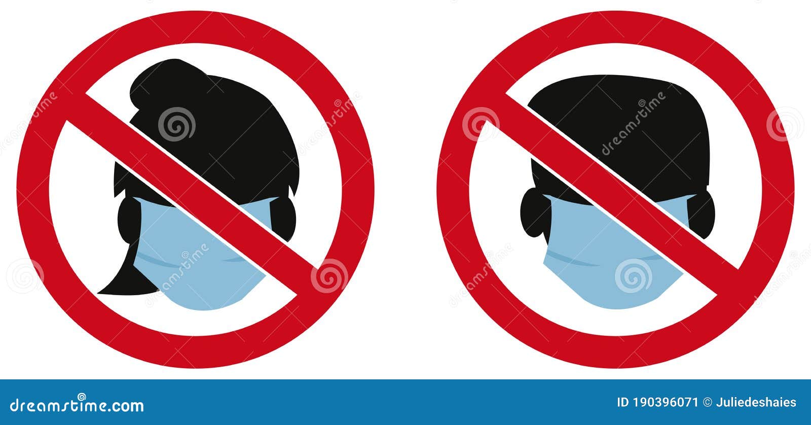 Do Not Wear a Face Mask Symbols Stock Vector - Illustration of allowed ...