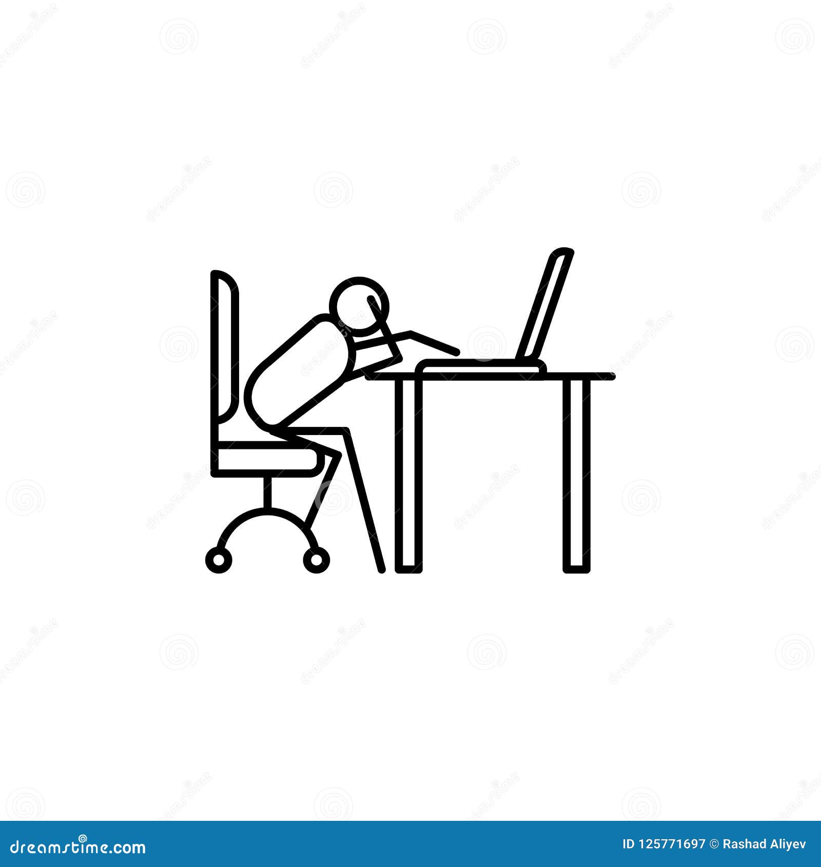 Do Not Work at Work Outline Icon. Element of Lazy Person Icon for ...