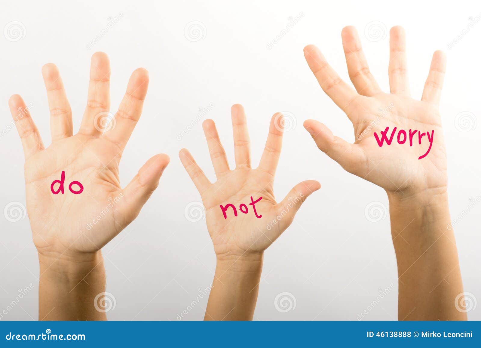 Do not worry stock photo. Image of palm, message, idea - 46138888