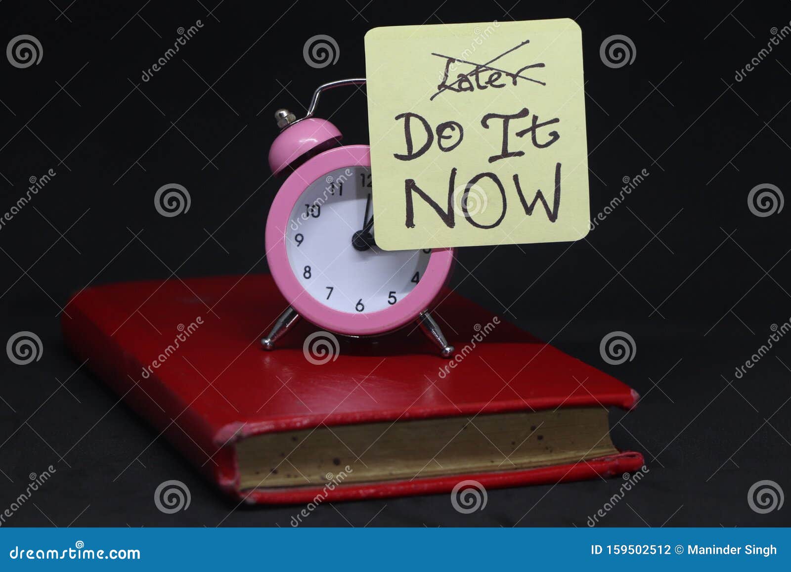 Do it now!. stock photo. Image of blackbackground, background - 159502512