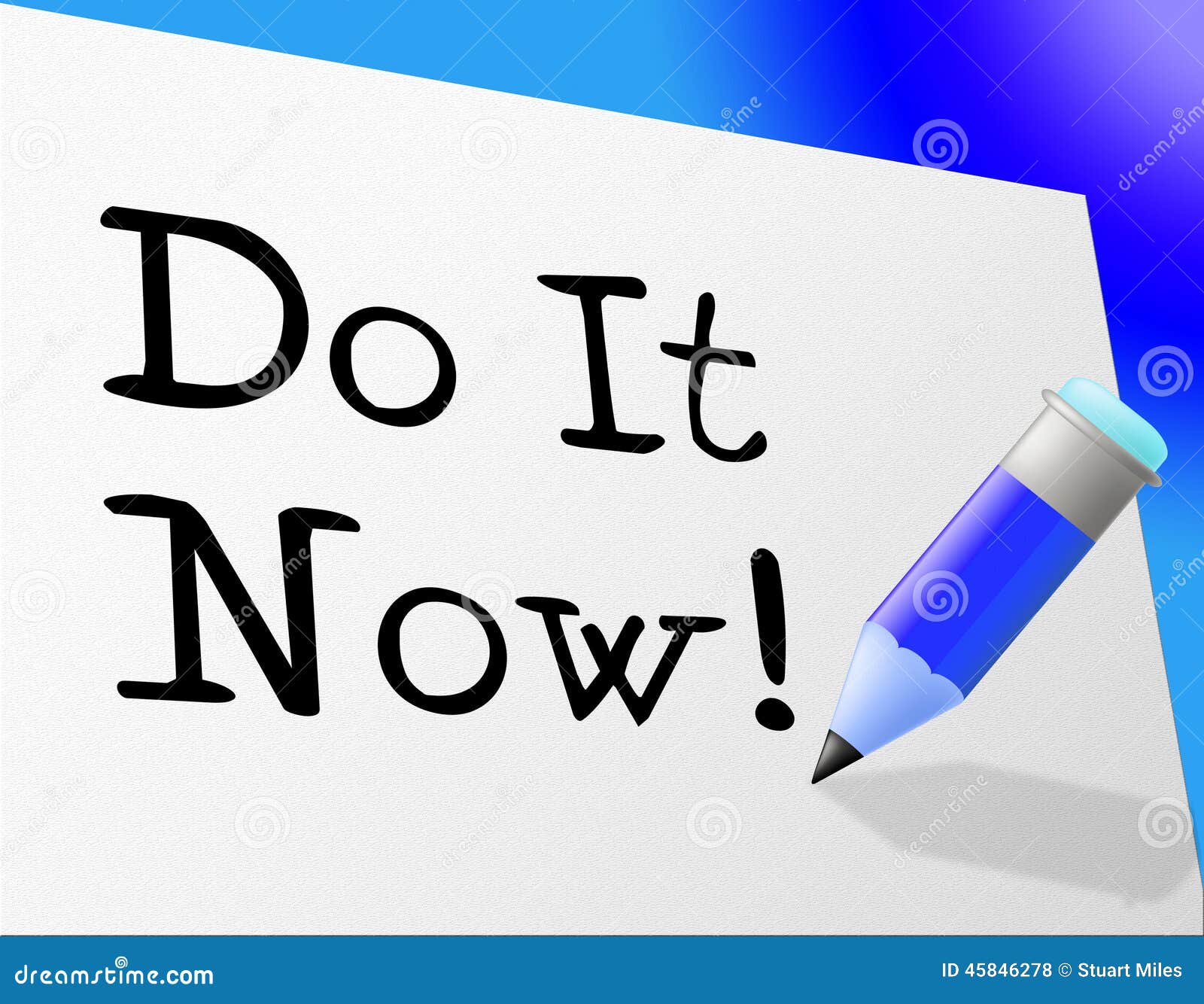 Do it Now Indicates at this Time and Action Stock Illustration ...