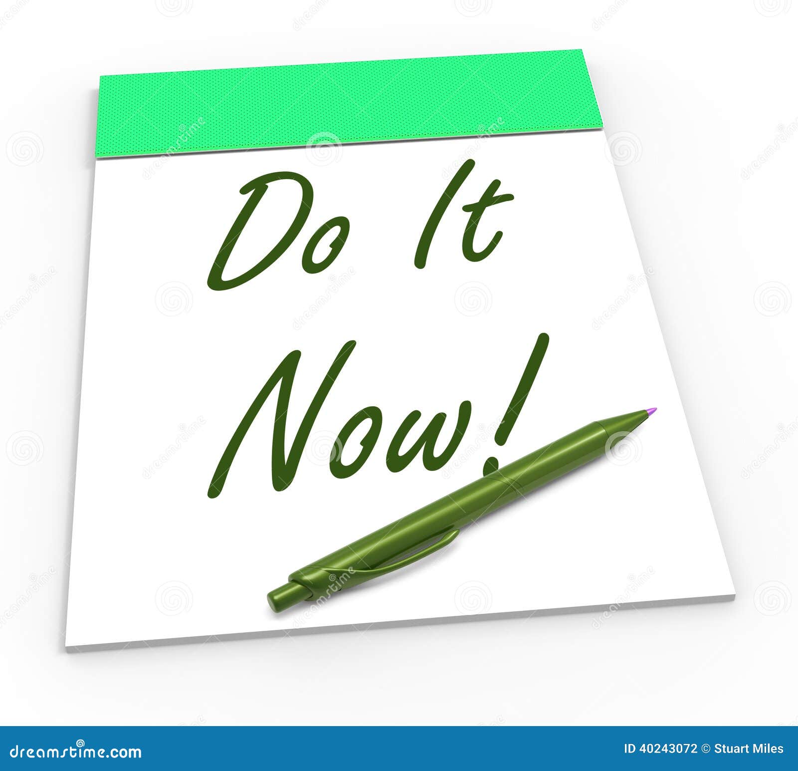 Do it Now Notepad Shows Take Action Straight Stock Illustration ...