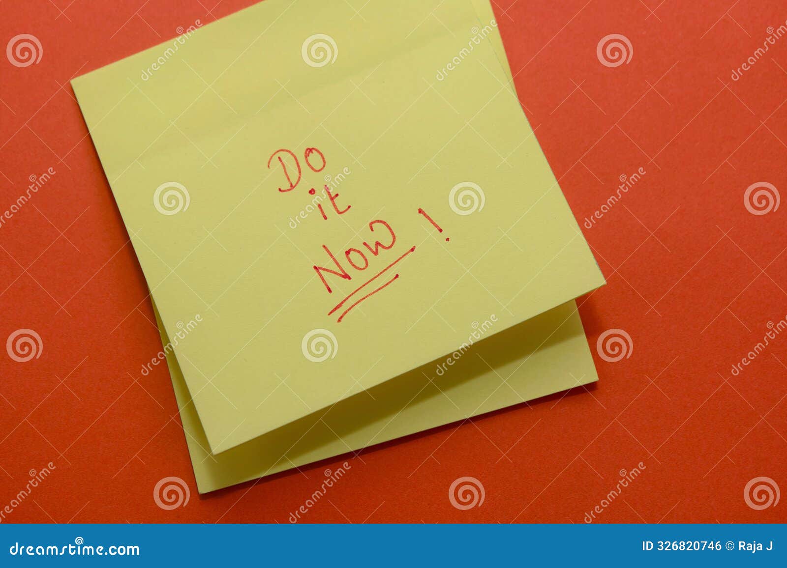 Do it Now Reminder Note stock photo. Image of productivity - 326820746