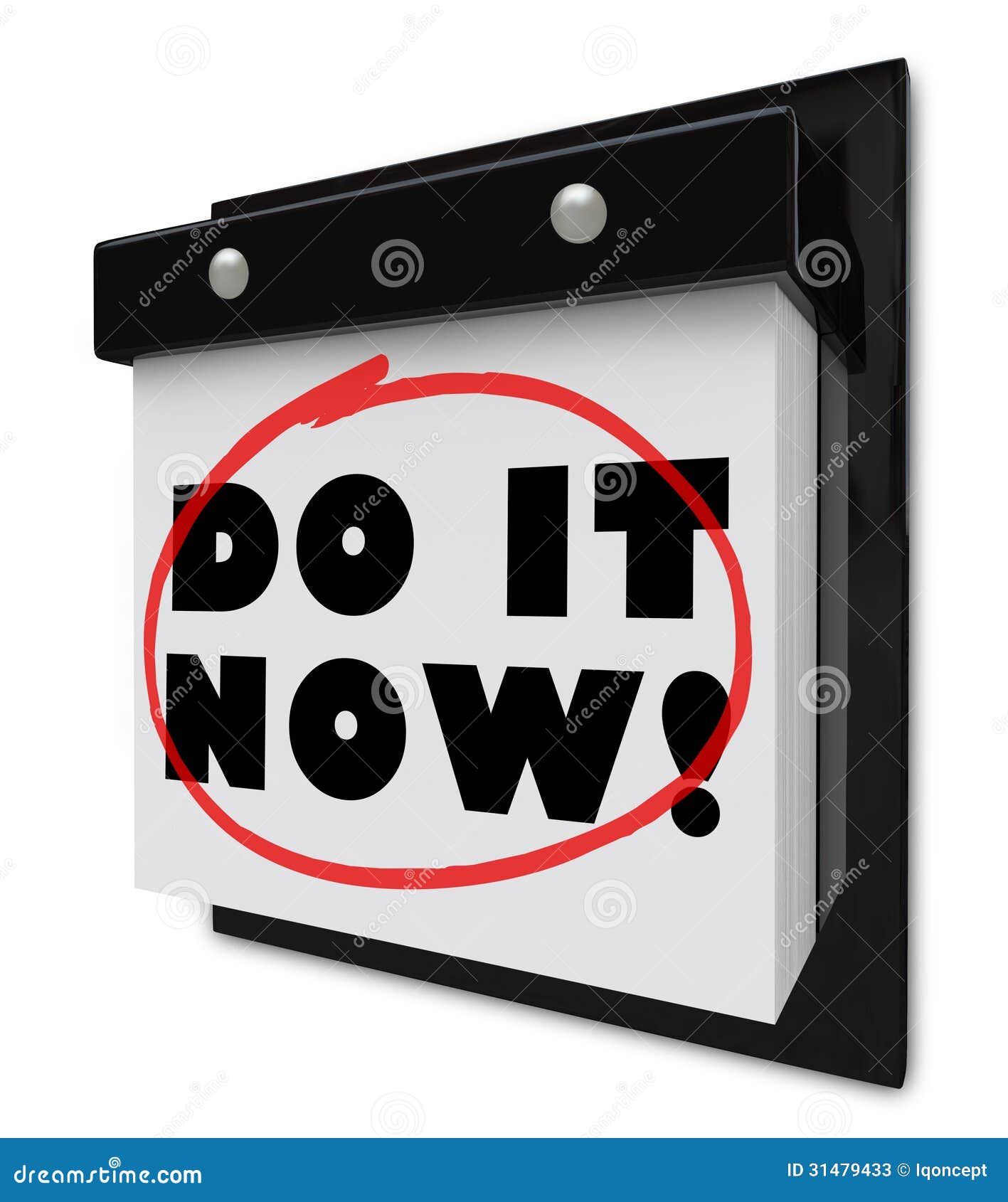 Do it Now Wall Calendar Urgent Demand Deadline Stock Illustration ...