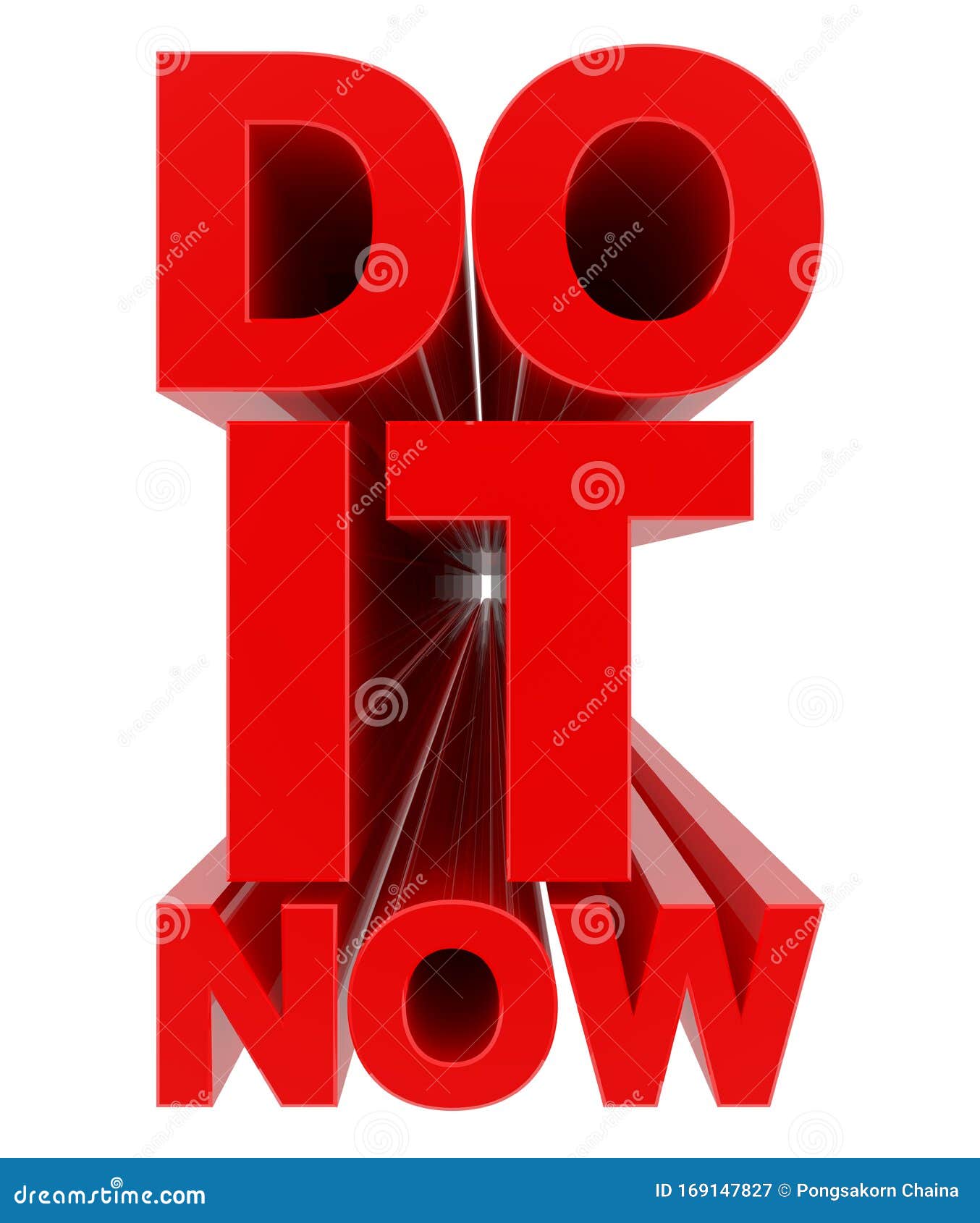 DO it NOW Word on White Background 3d Rendering Stock Illustration ...
