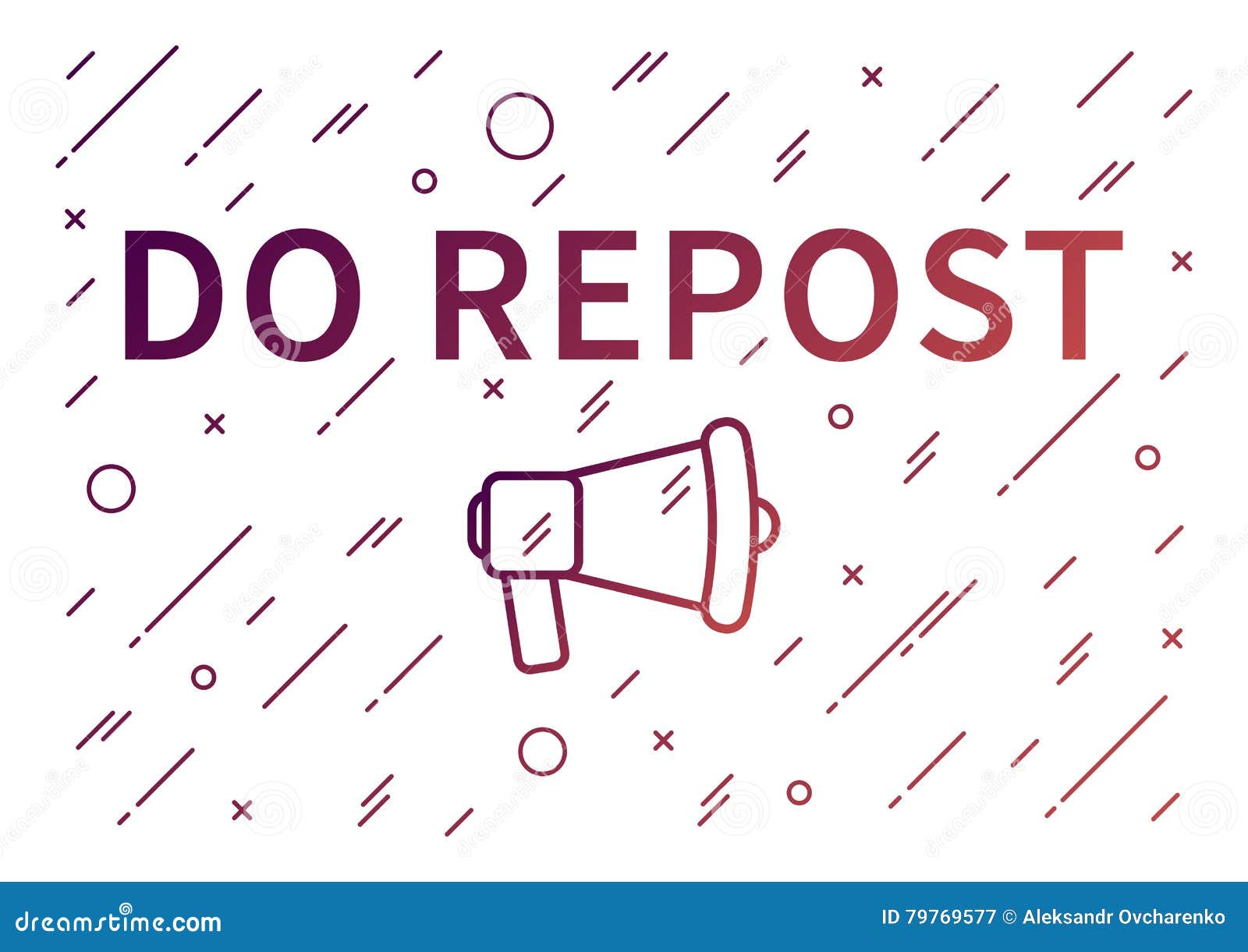 Do Repost Vector Banner with Loudspeaker and Linear Elements Stock ...