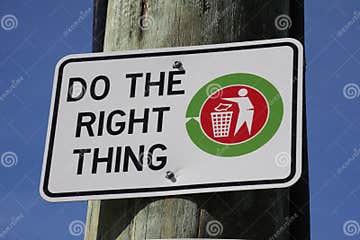 Do the right thing stock image. Image of post, rubbish - 8796701