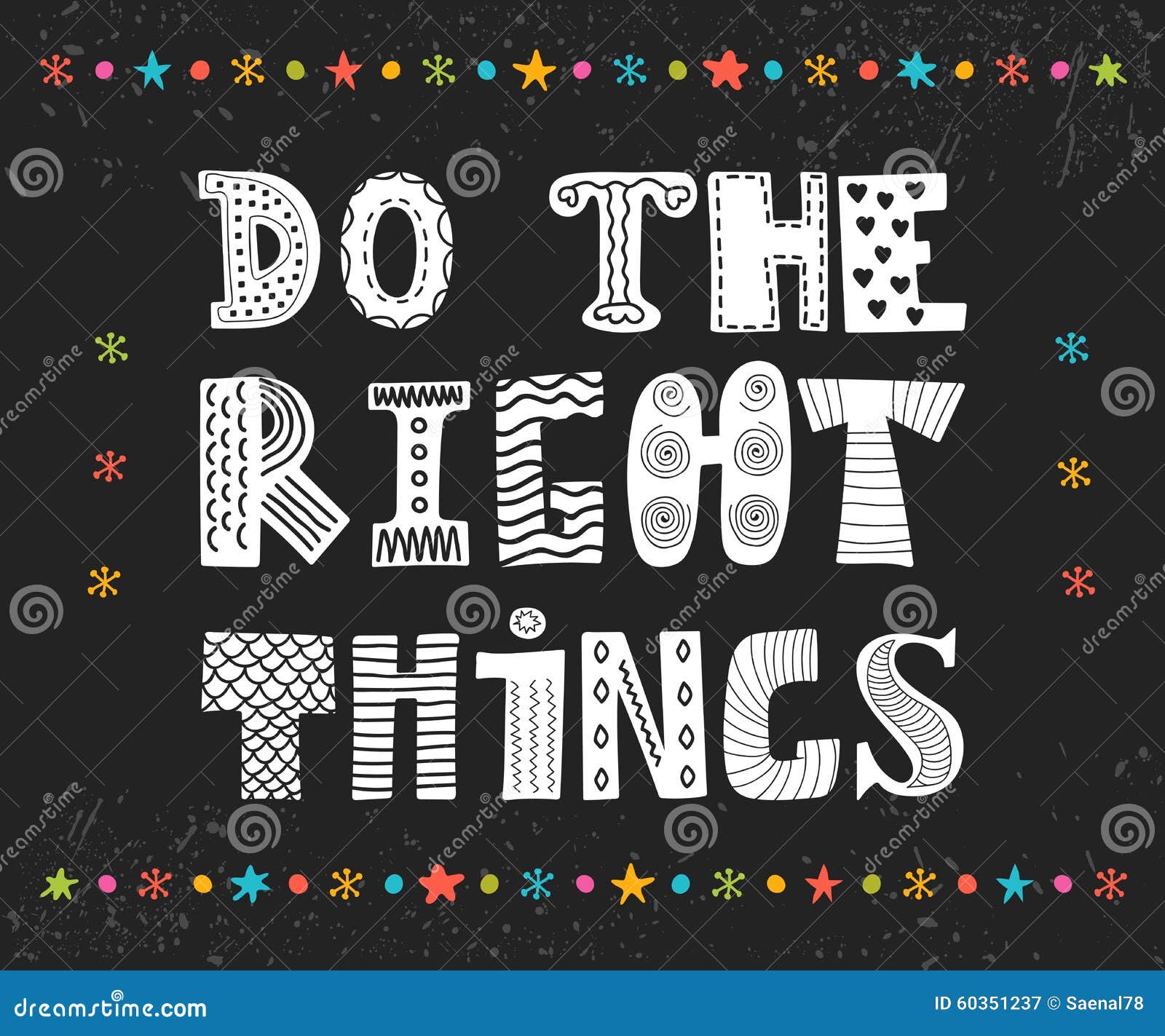 Do the Right Things. Beautiful Poster, Postcard Stock Vector ...