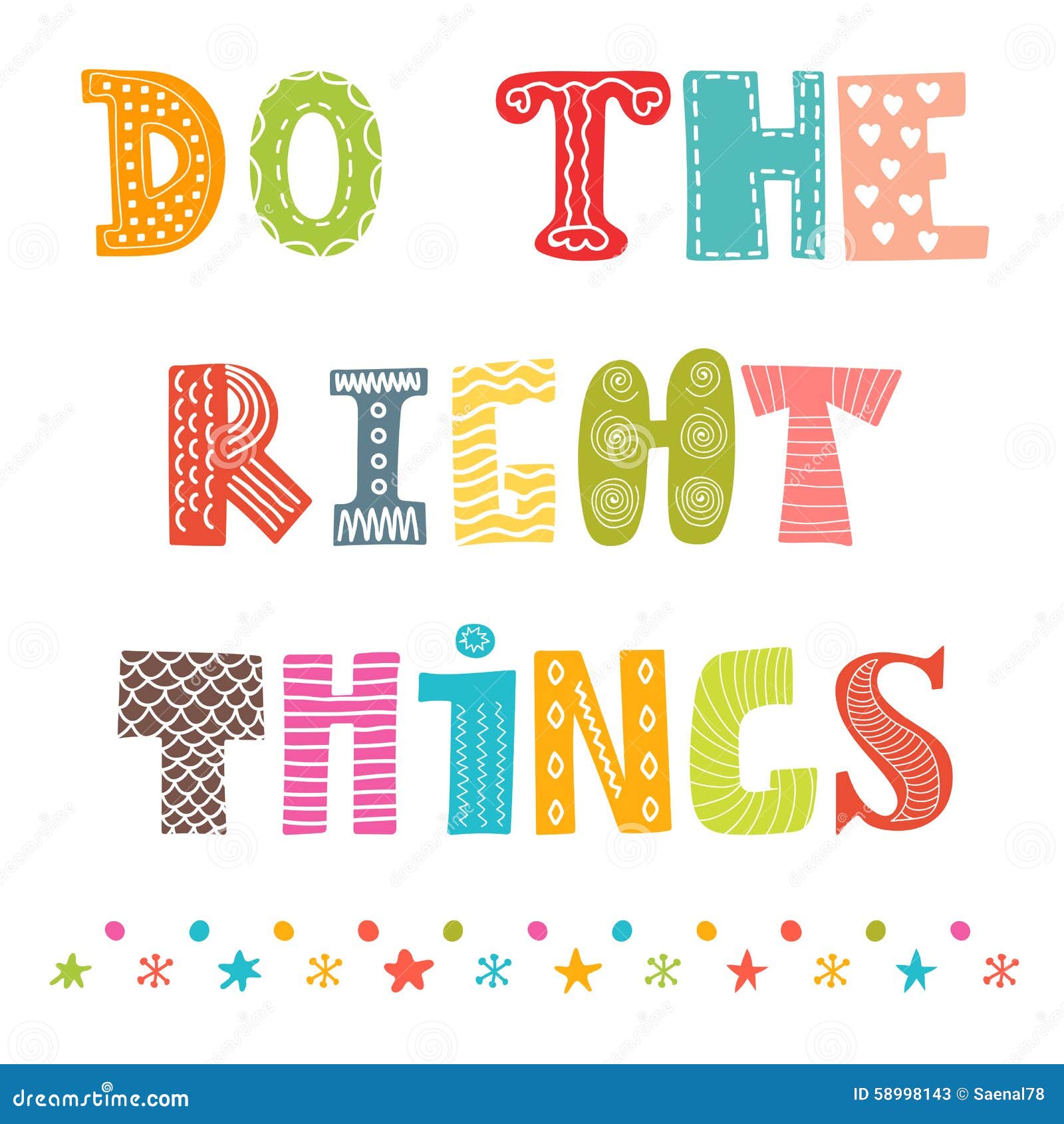 Do the Right Things. Beautiful Poster, Postcard Stock Vector ...