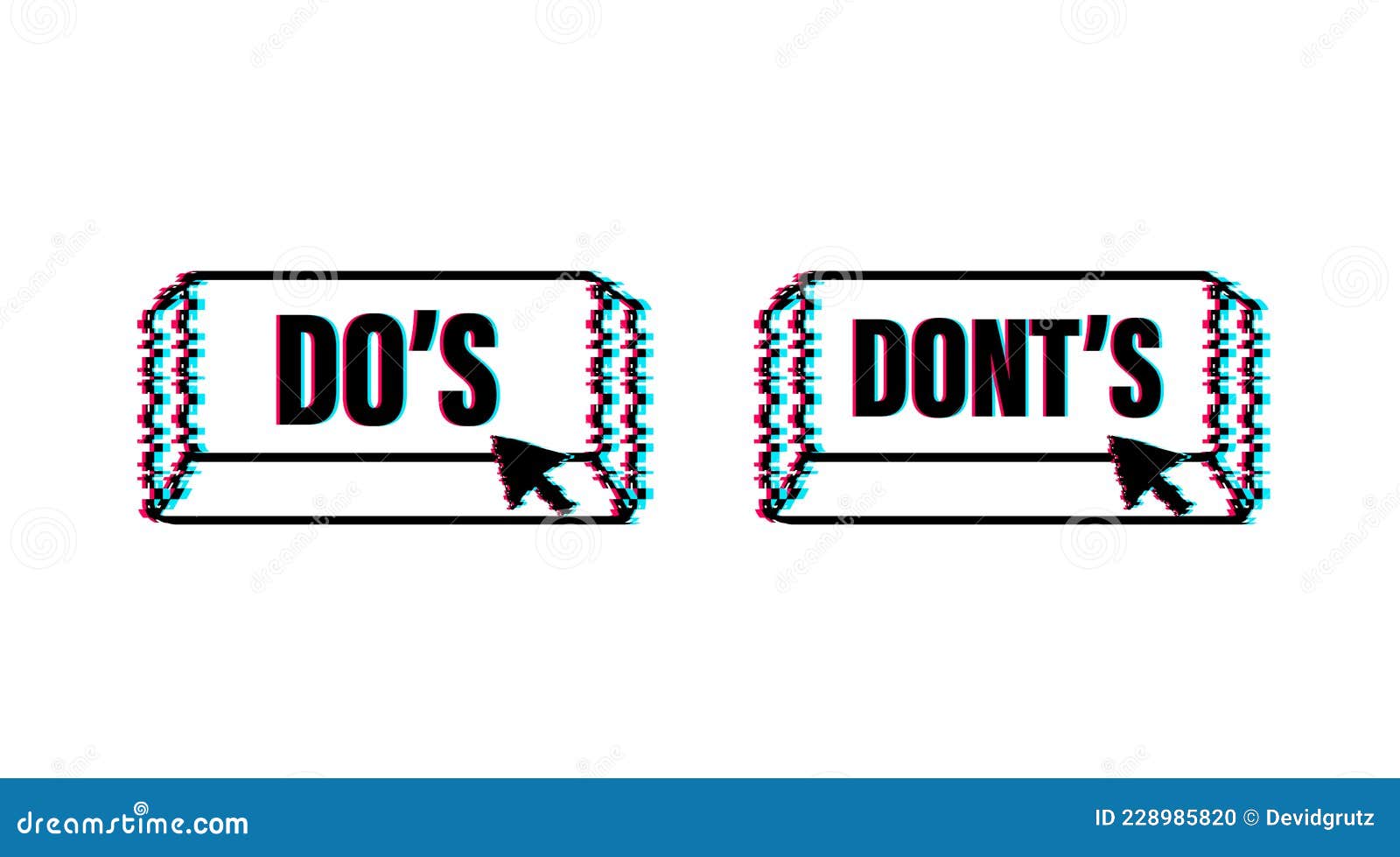 Do S and Don Ts Glitch Button. Flat Simple Thumb Up Symbol Minimal ...