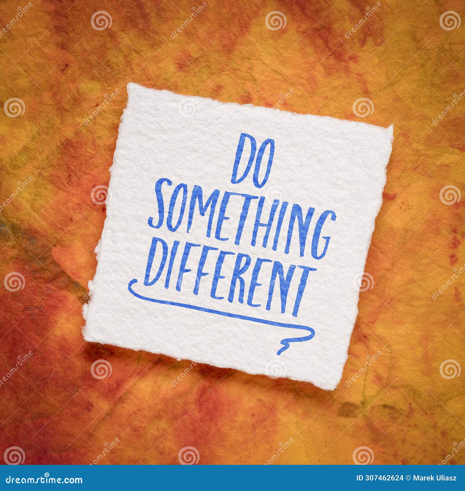 Do Something Different - Inspirational Note on Art Paper Stock Photo - Image of approach, paper ...