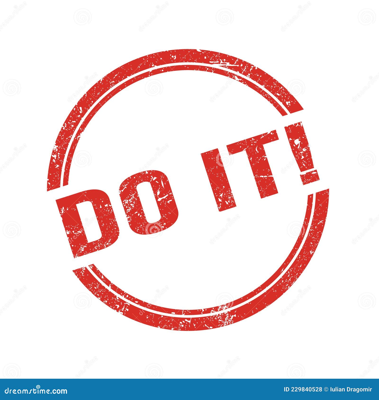DO it! Text Written on Red Grungy Round Stamp Stock Illustration ...