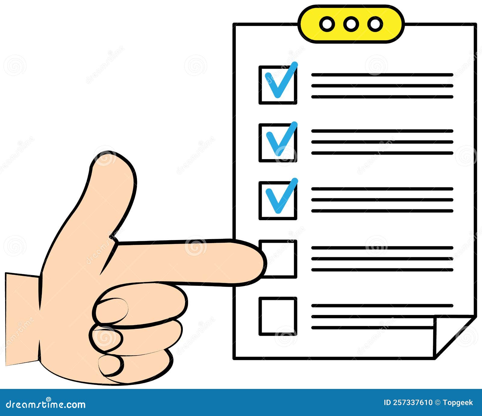 Do To List on Presentation Tablet, Questionnaire. Check Mark in Form ...