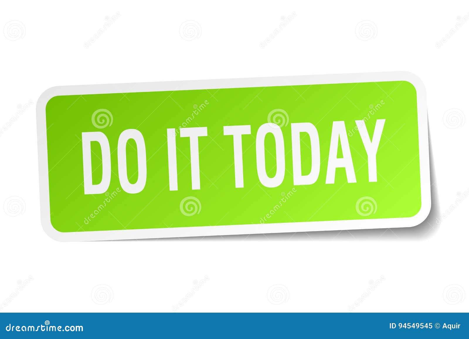 Do it today square sticker stock vector. Illustration of isolated ...