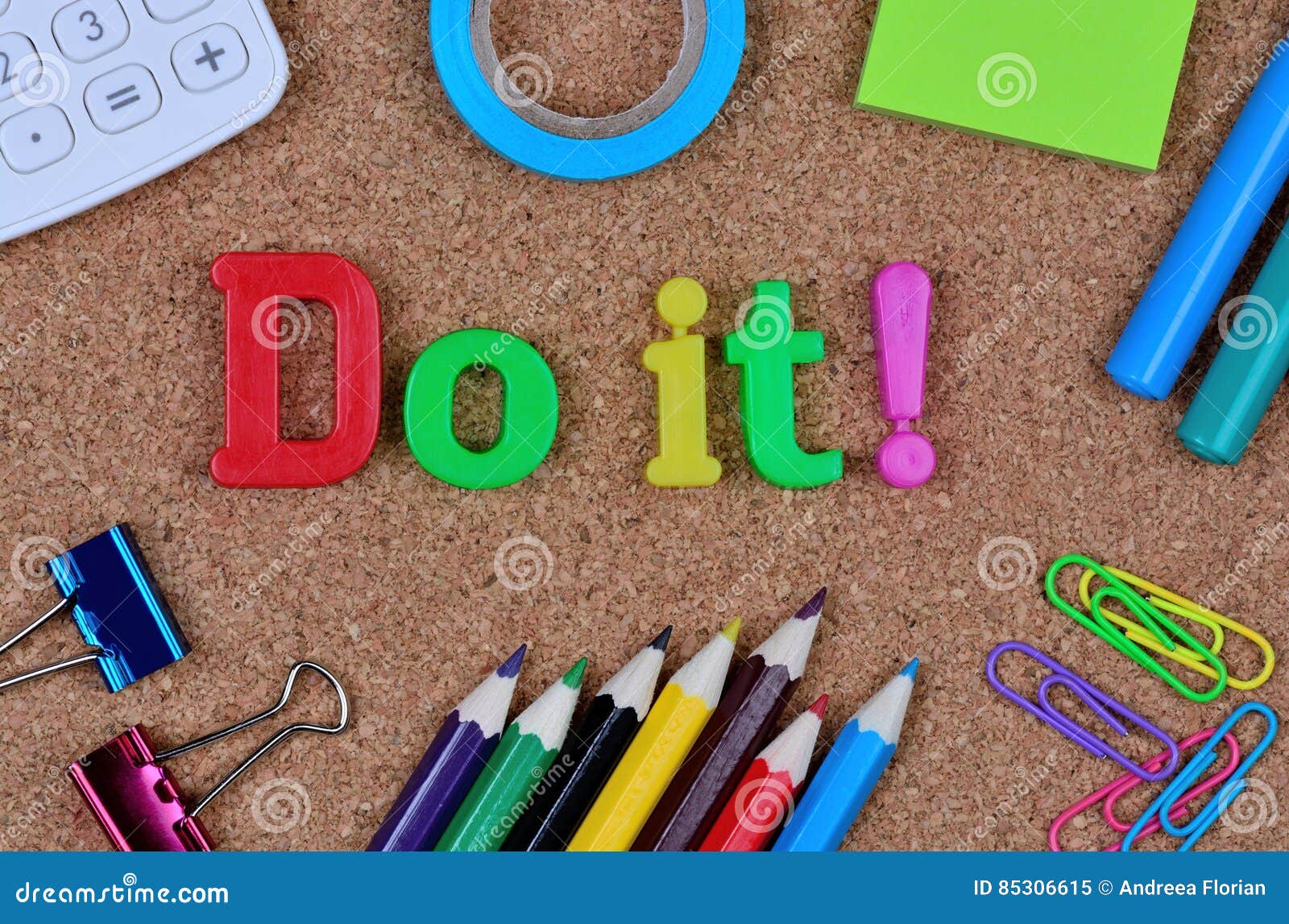 Do it words on cork stock image. Image of letters, determination - 85306615