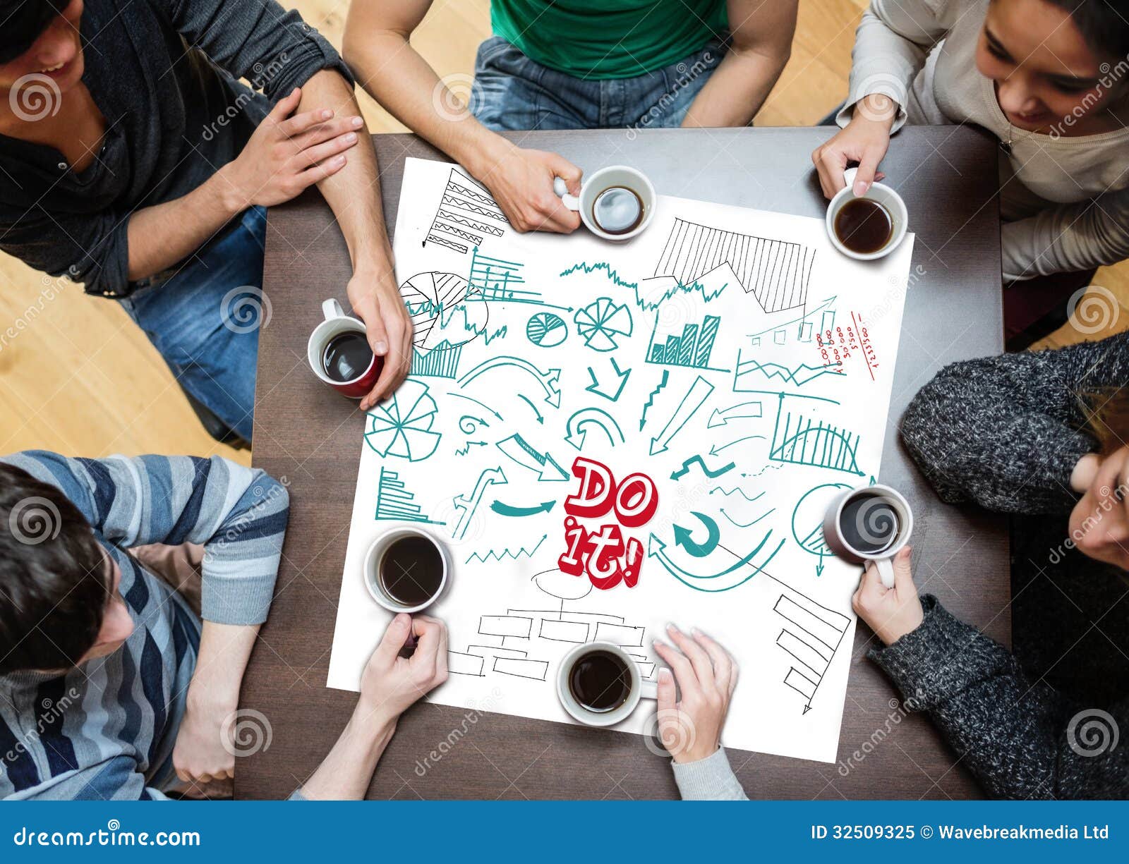 Do it Written on a Poster with Drawings of Charts Stock Image - Image ...