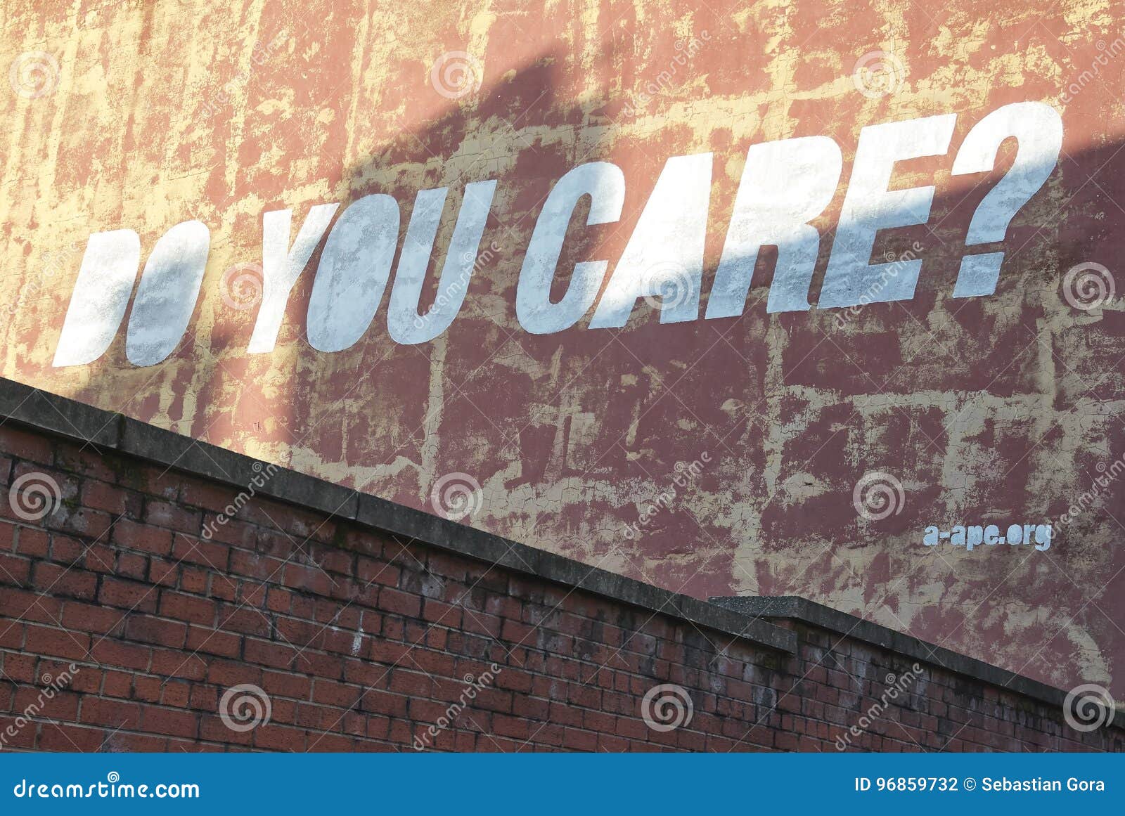Do you care wall graffiti editorial photography. Image of signage ...