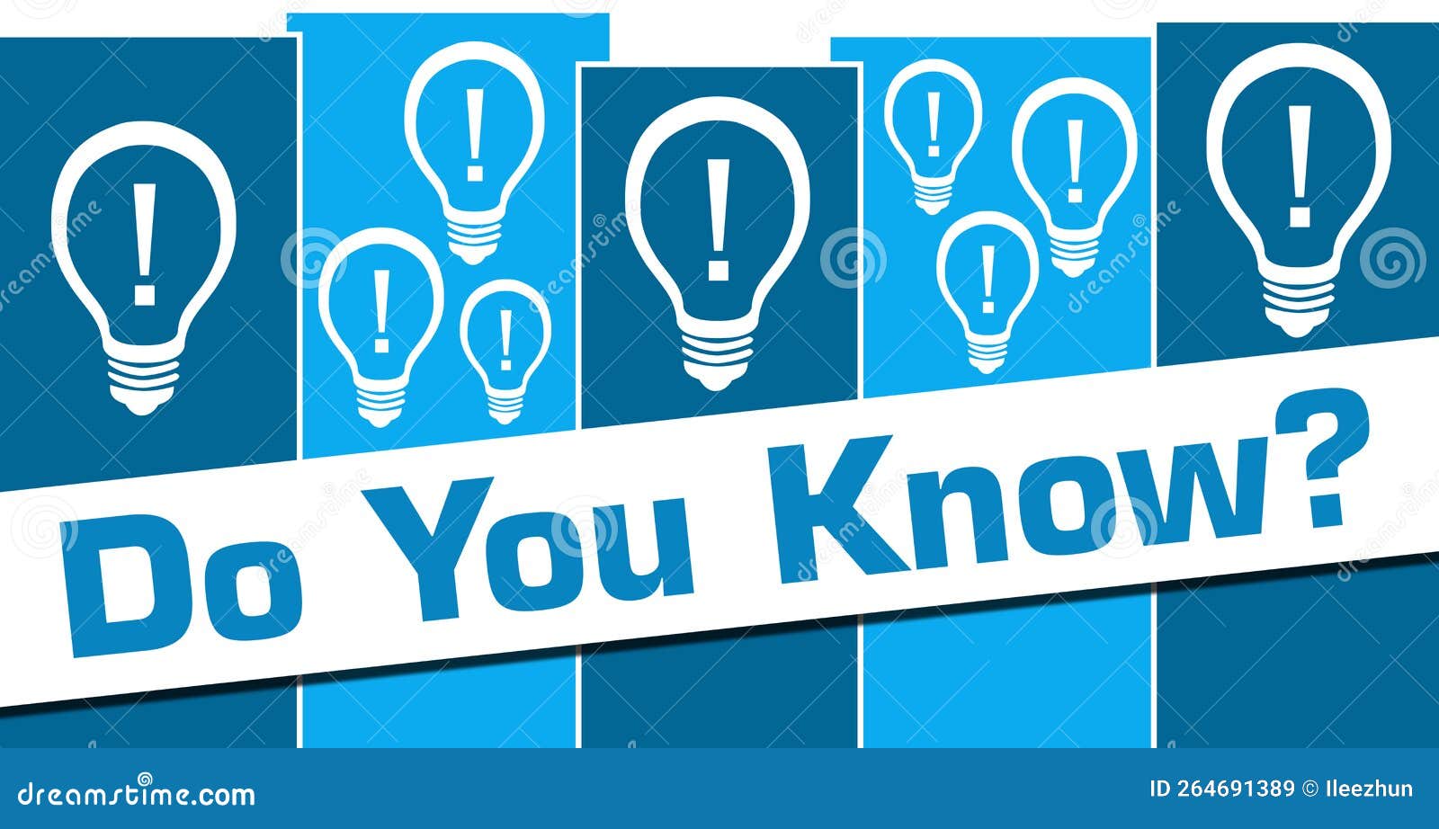 Do You Know Blue Vertical Boxes Bulbs Stock Illustration - Illustration ...