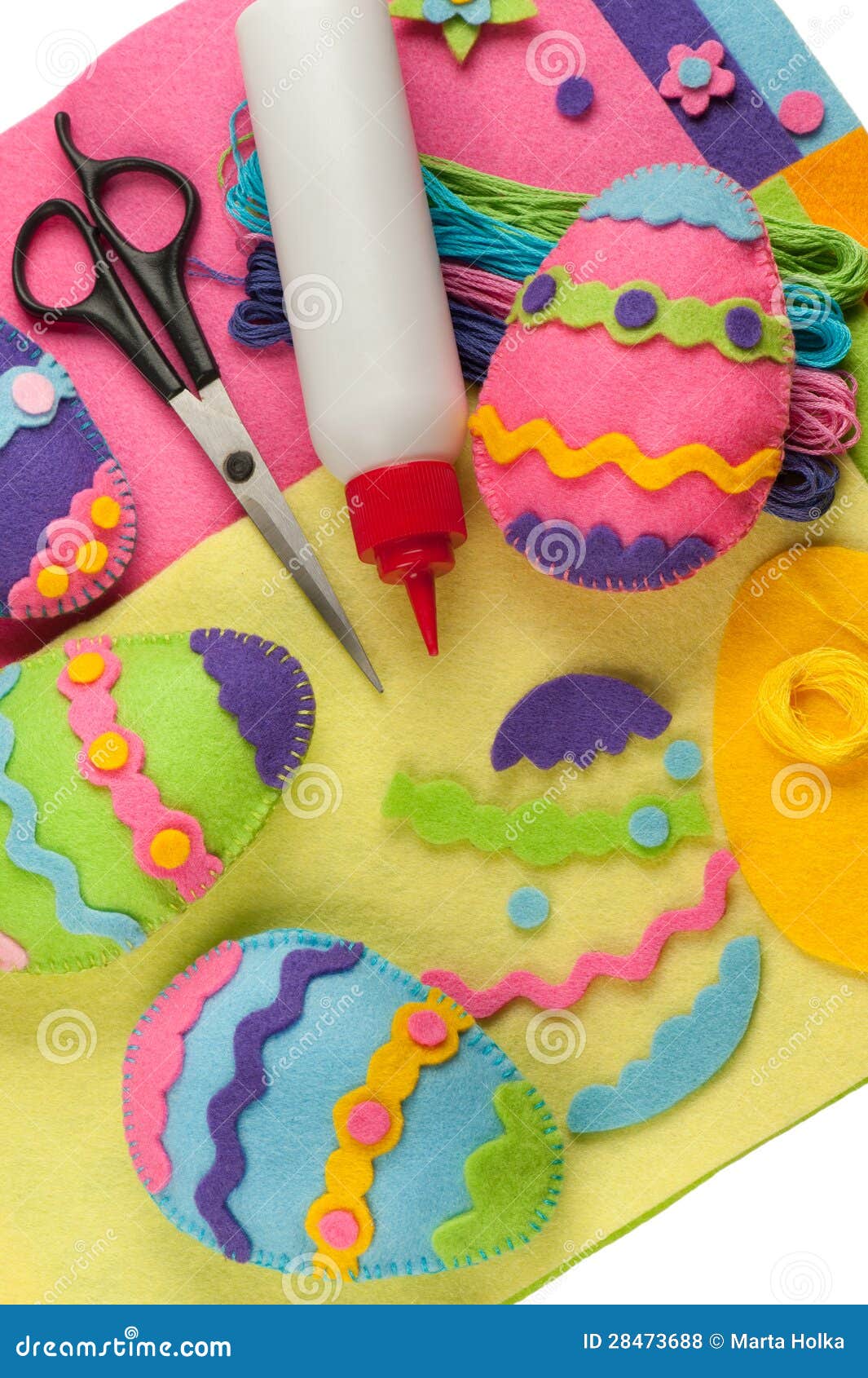 Do it Yourself Easter Felt Decorations Stock Photo - Image of craft ...