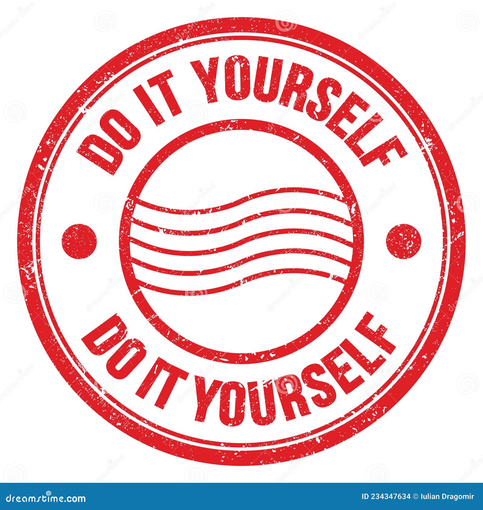 DO it YOURSELF Text Written on Red Round Postal Stamp Sign Stock ...