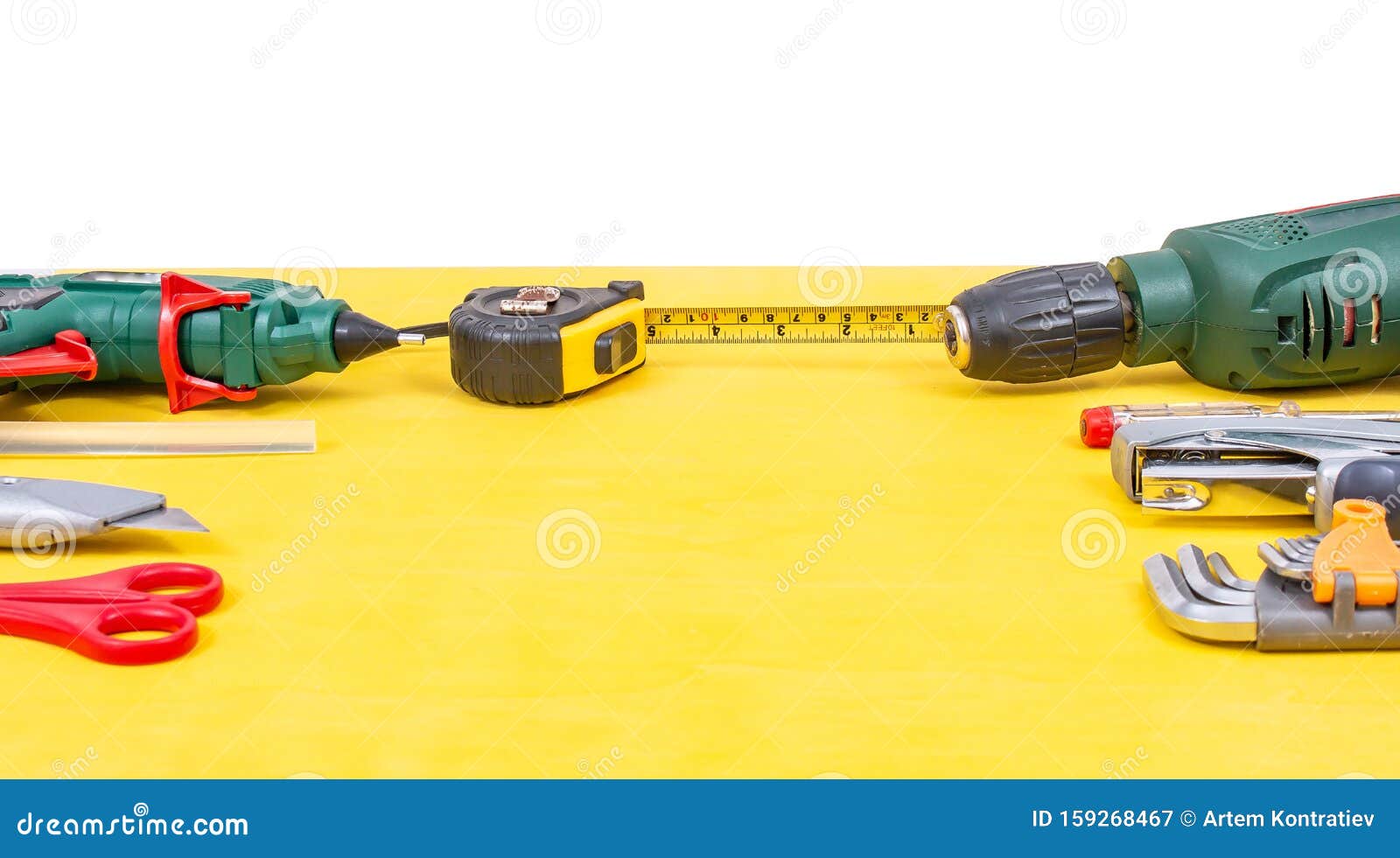 Do it Yourself Tools on Yellow Background. DIY Tools with Copy Space ...