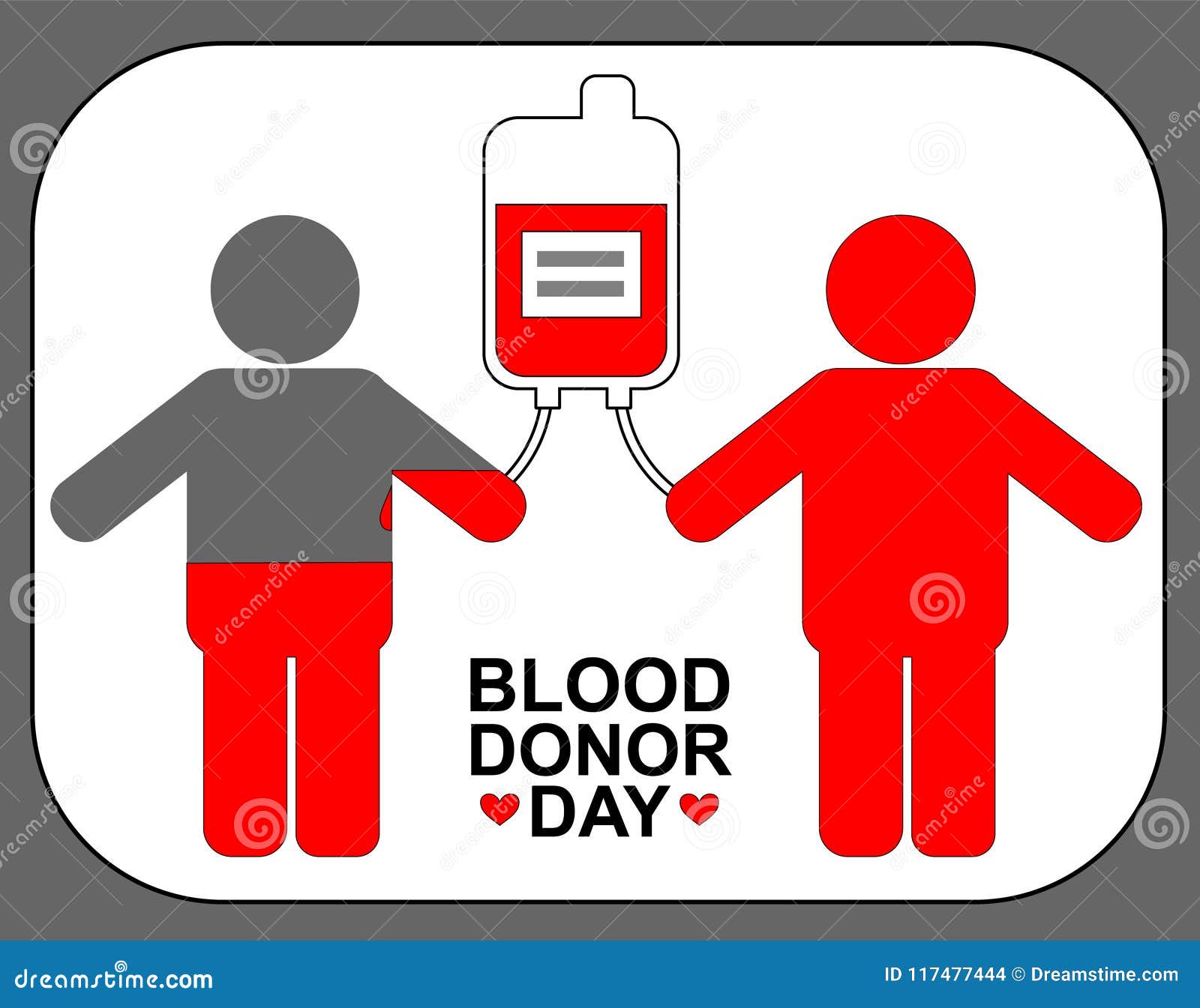 Doador E Receptor Com Recipiente Do Sangue Dia Do Doador De Sangue Do ...