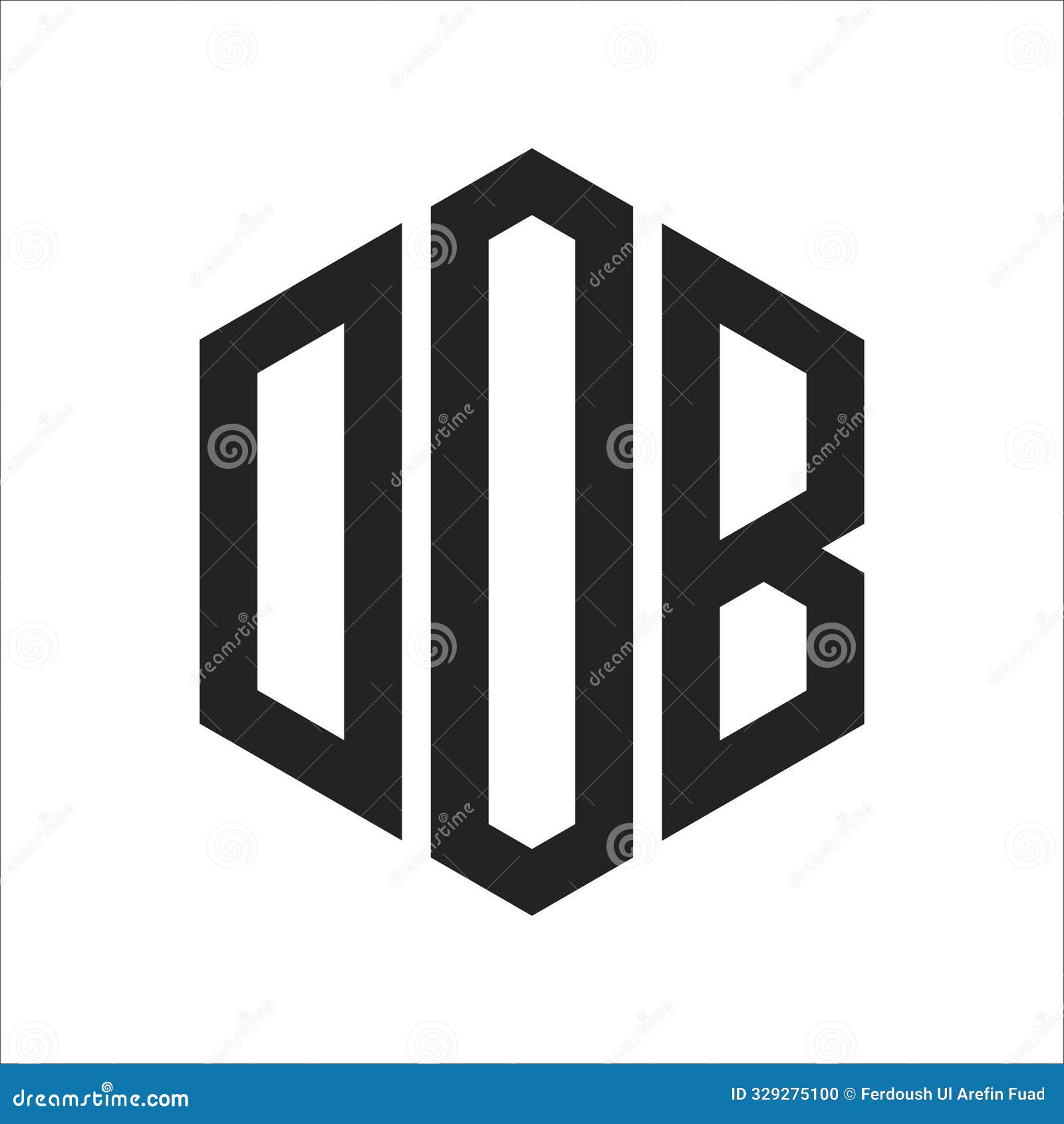 DOB Logo Design. Initial Letter DOB Monogram Logo Using Hexagon Shape ...