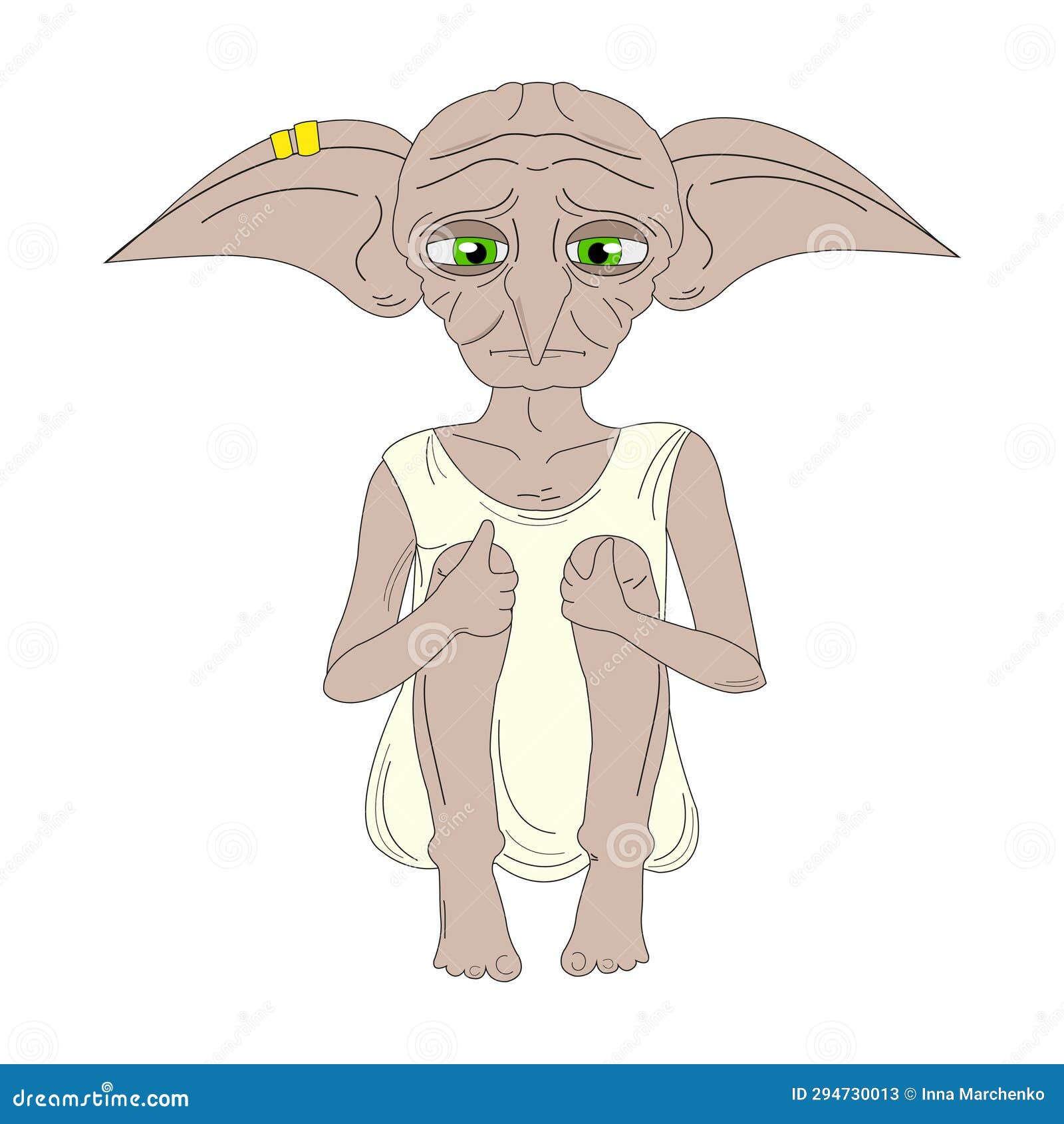 Dobby, the House Elf. Vector Stock Vector - Illustration of attractive, face: 294730013