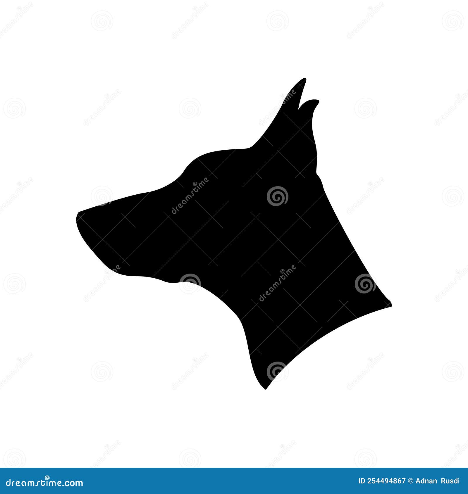 Doberman Dog Head Icon Vector Illustration Stock Vector - Illustration ...