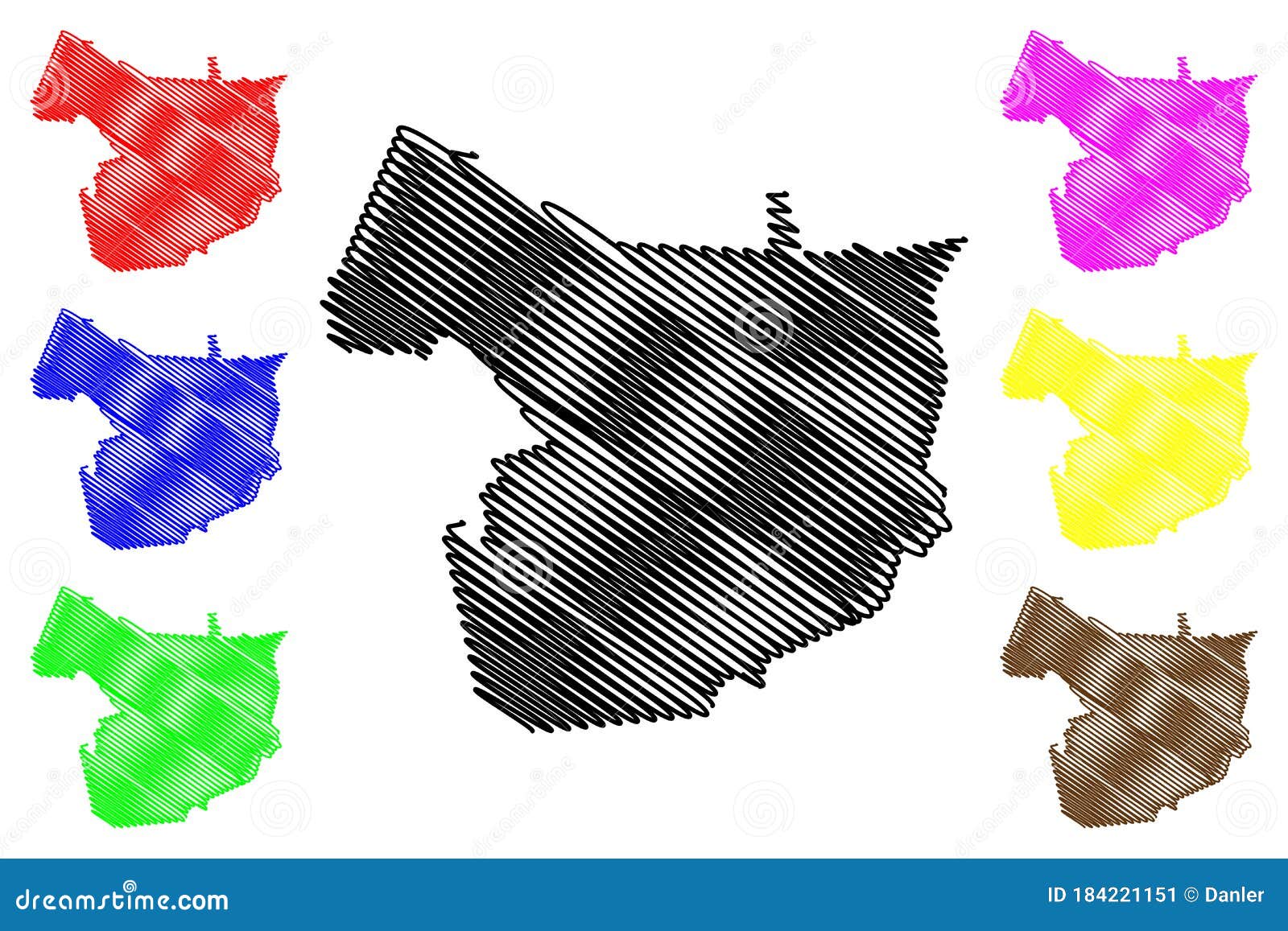 Dobrich City Republic of Bulgaria Map Vector Illustration, Scribble ...