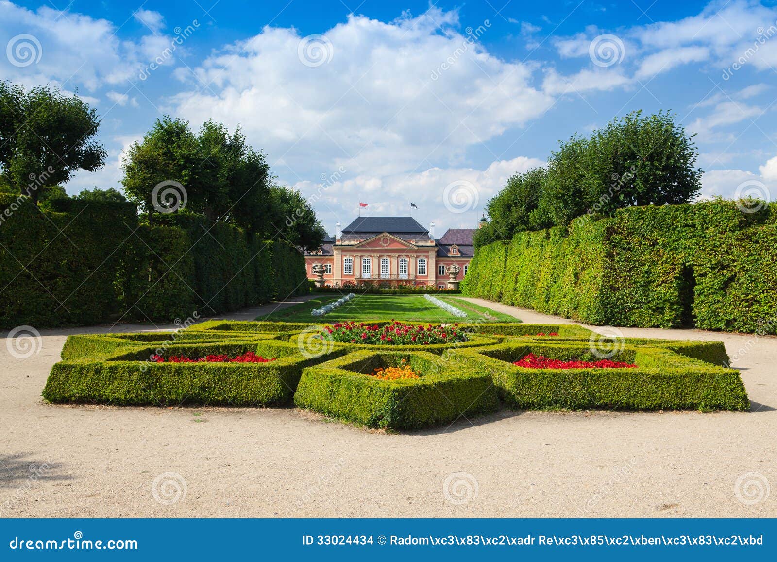 Dobris castle in summer stock photo. Image of ancient - 33024434