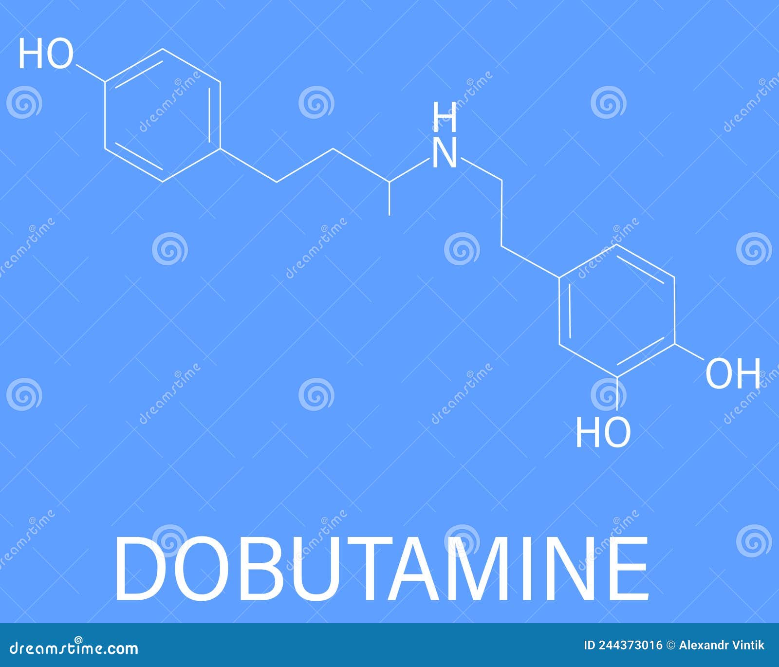 Dobutamine Molecule. Skeletal Formula. Stock Vector - Illustration of ...