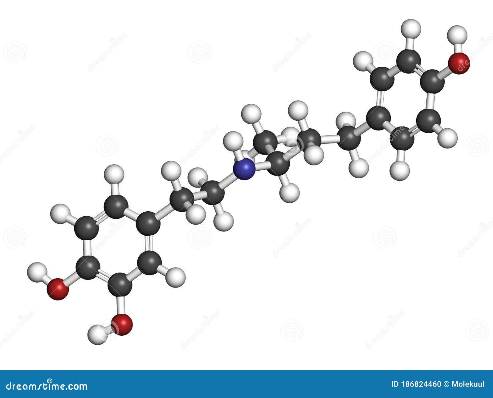 Dobutamine Sympathomimetic Drug Molecule. 3D Rendering Stock ...