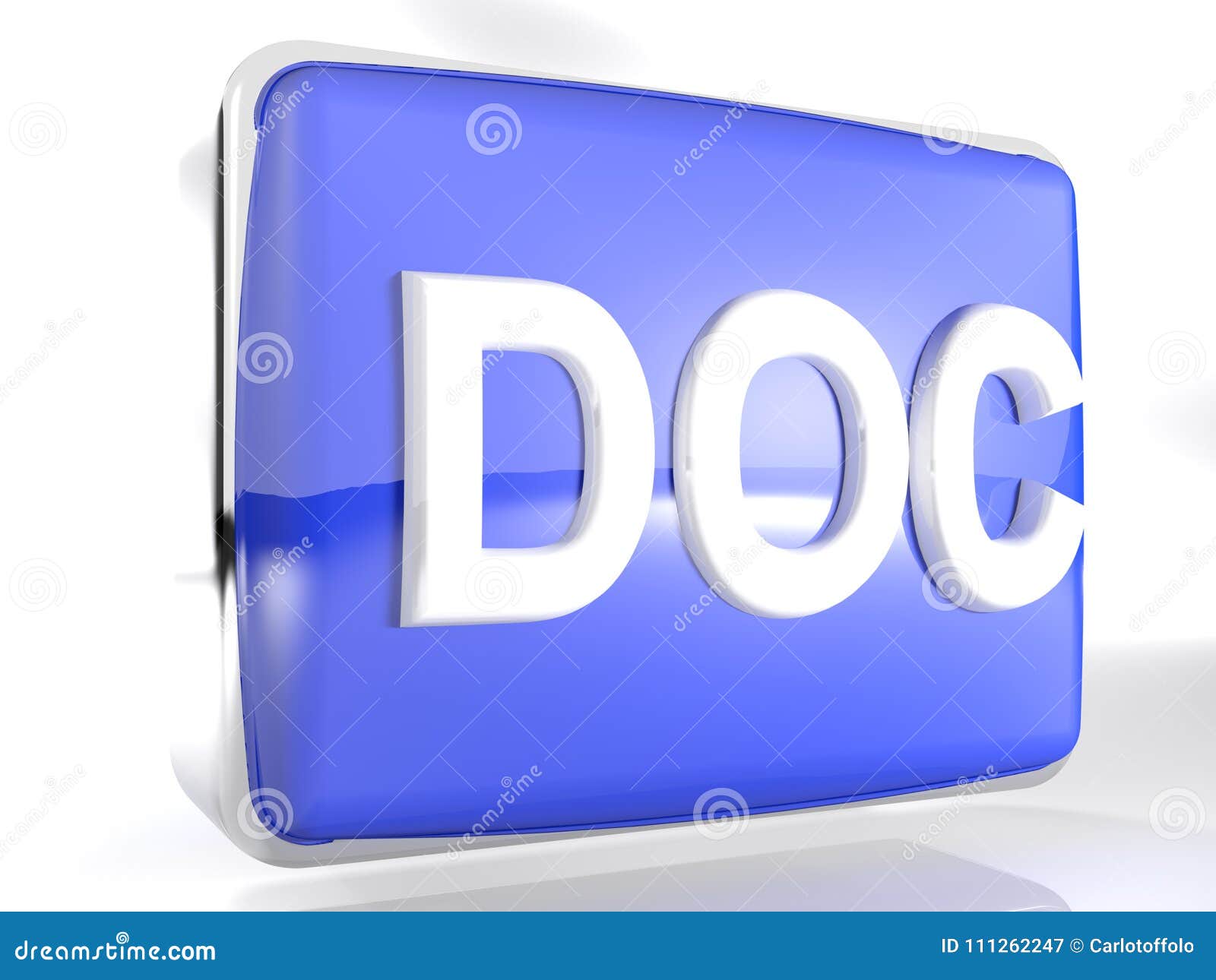 DOC Blue Box Icon - 3D Rendering Stock Illustration - Illustration of ...