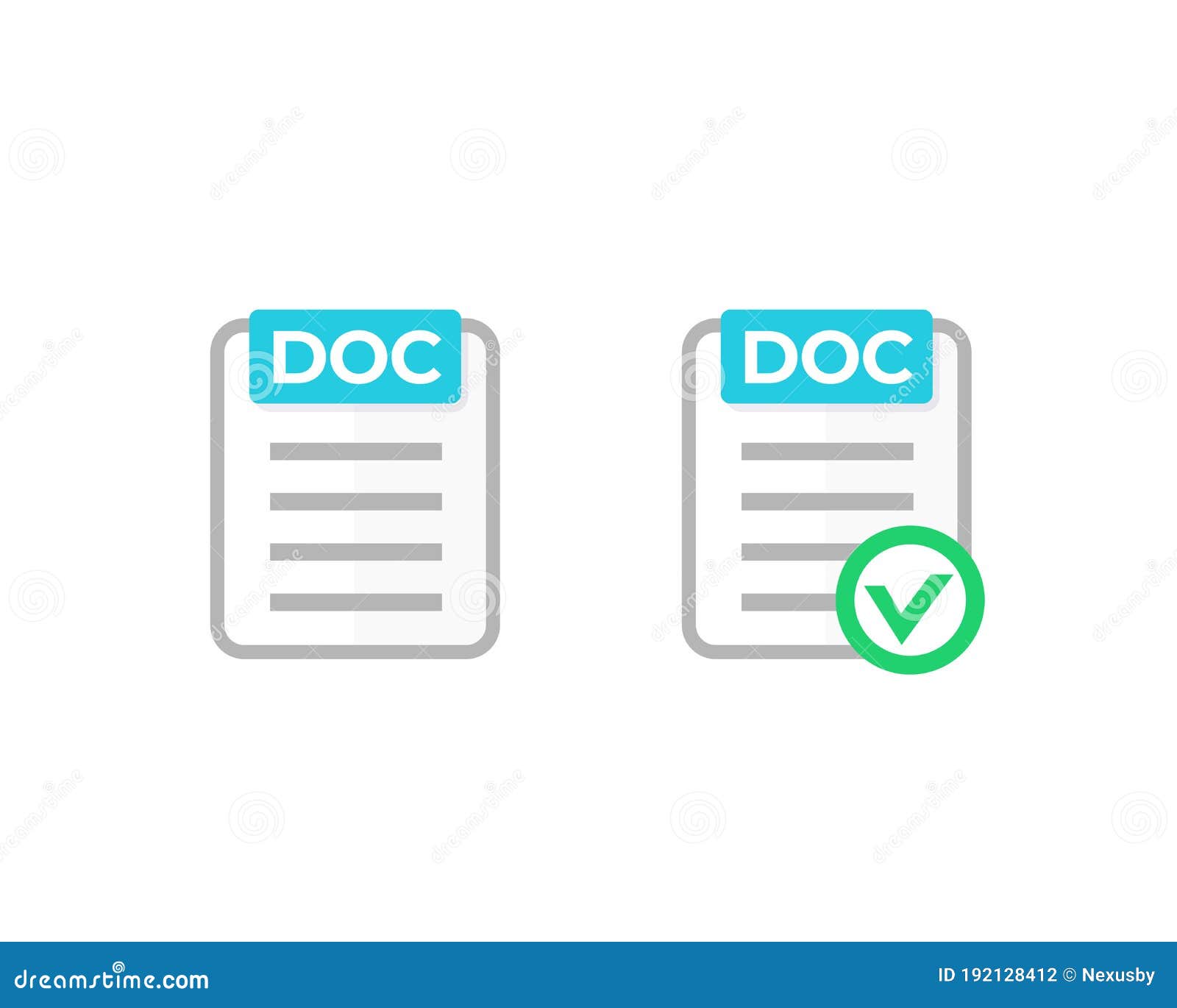 DOC Document with Check Mark Icon Stock Vector - Illustration of ...