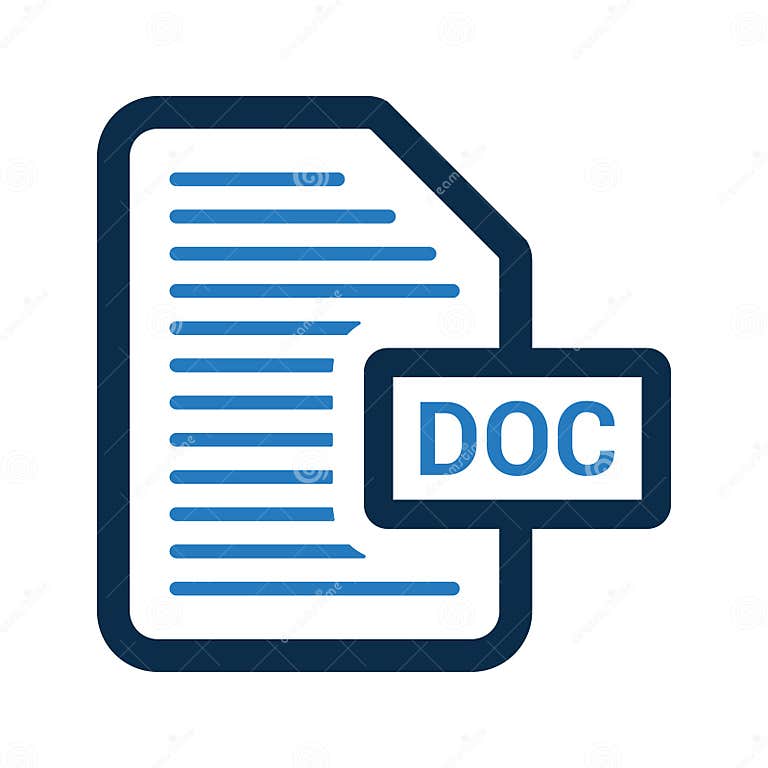Doc, document, file icon stock illustration. Illustration of emblem ...