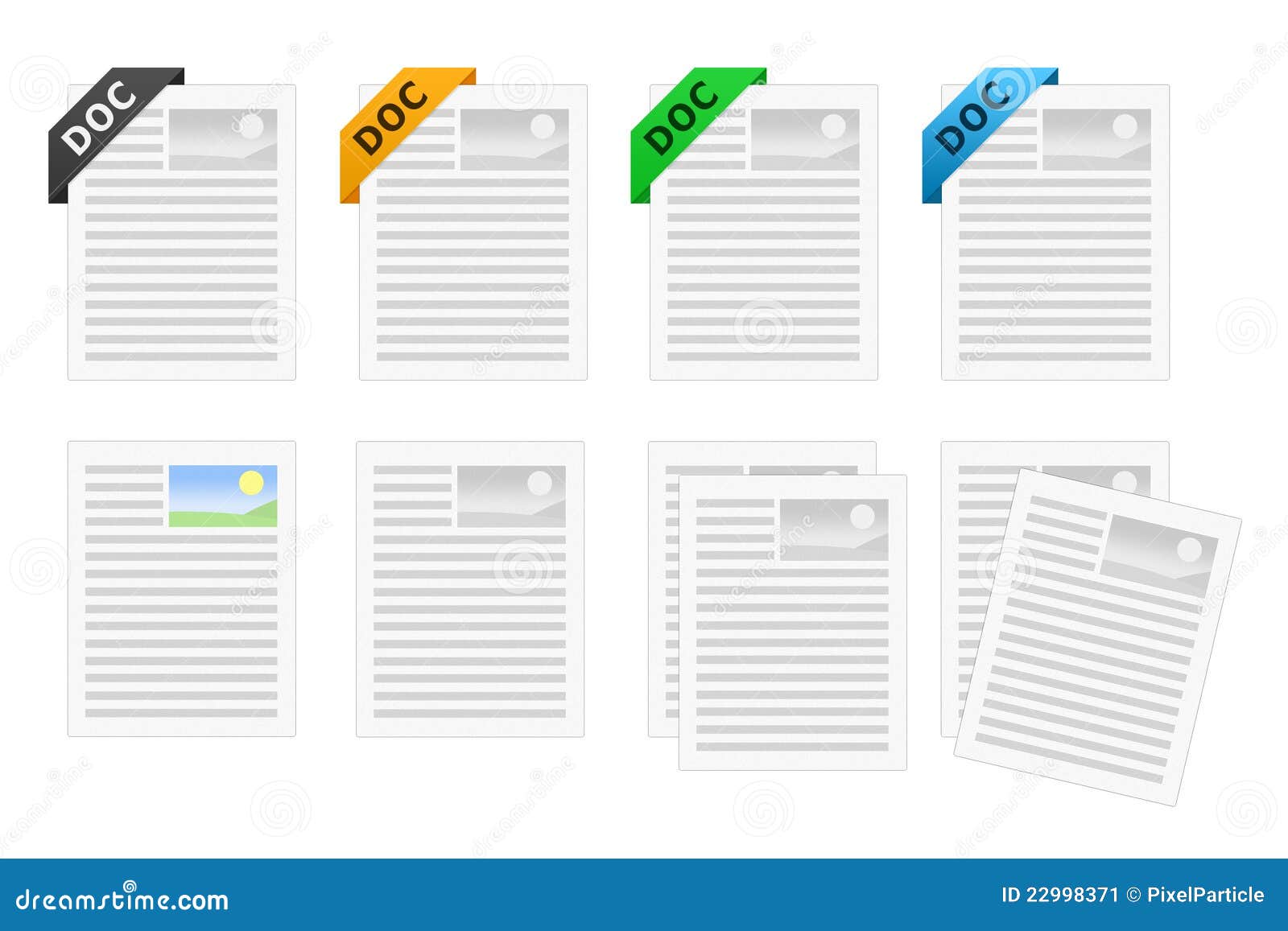 DOC Document icon set stock illustration. Illustration of openoffice ...