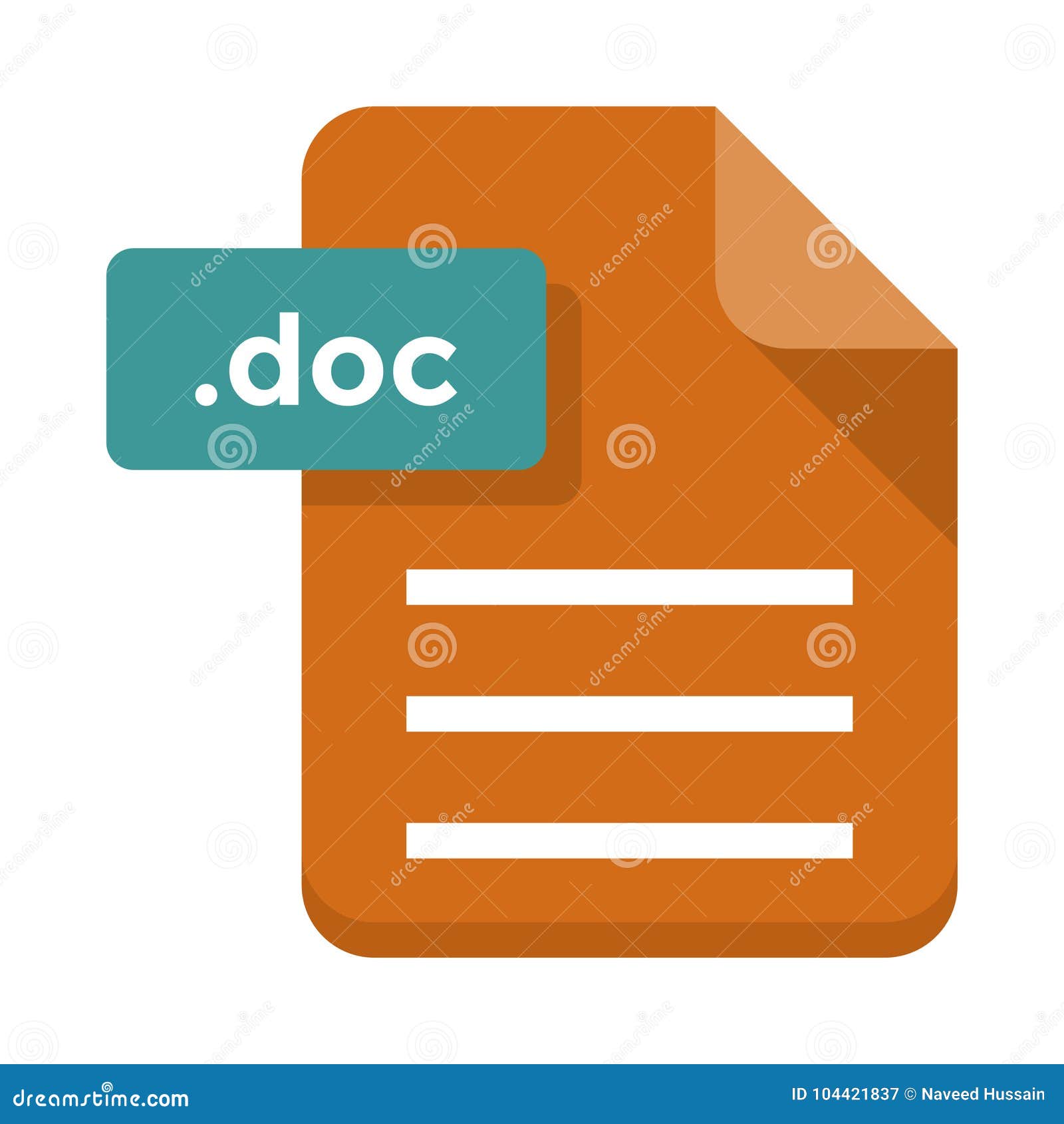 Doc file flat icon stock illustration. Illustration of record - 104421837