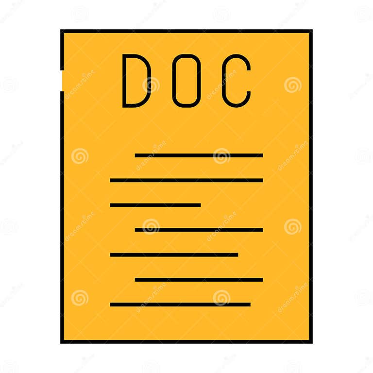 Doc File Format Document Icon Color Illustration Stock Vector ...