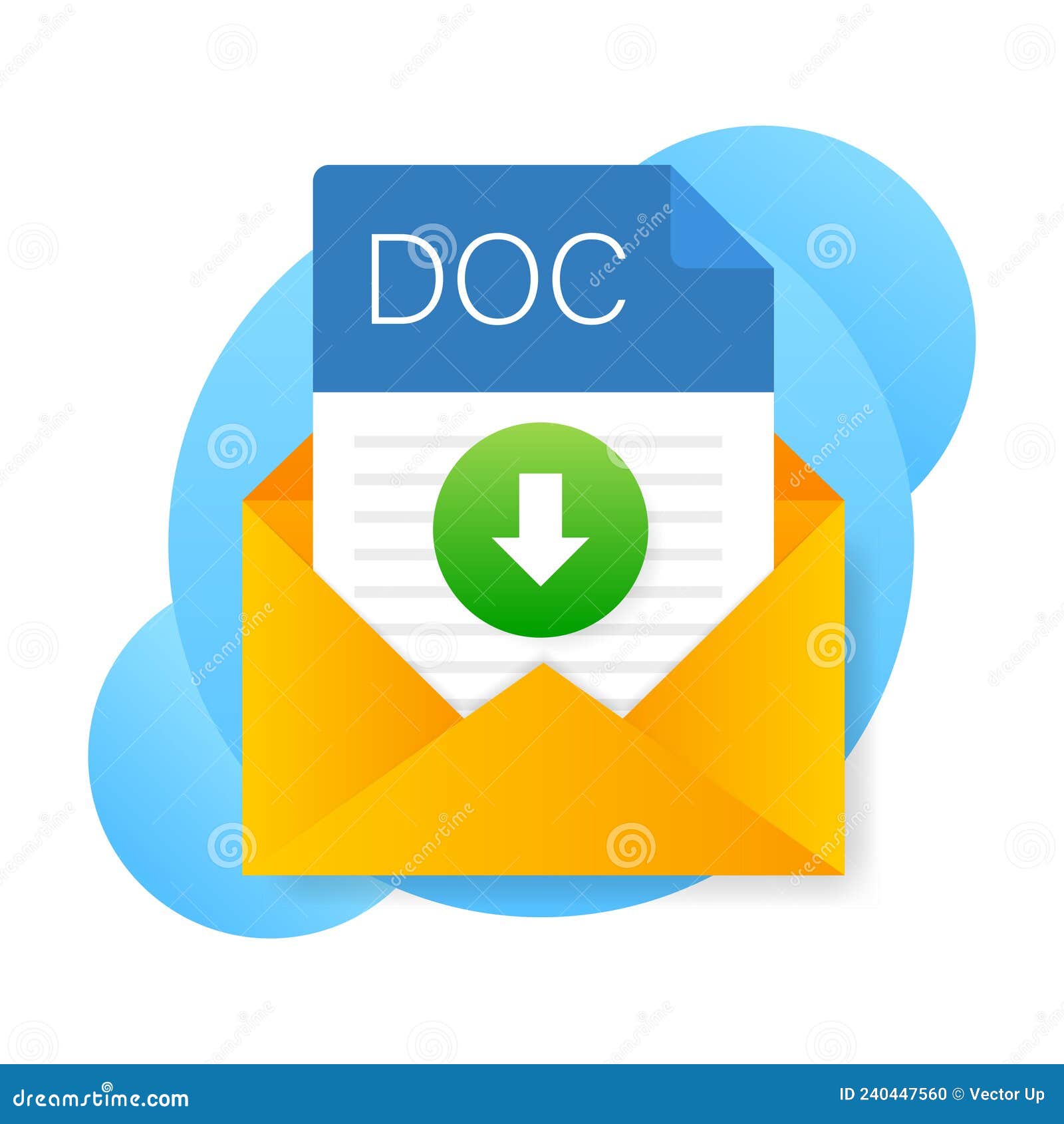 DOC File Icon. Spreadsheet Document Type. Modern Flat Design Graphic ...