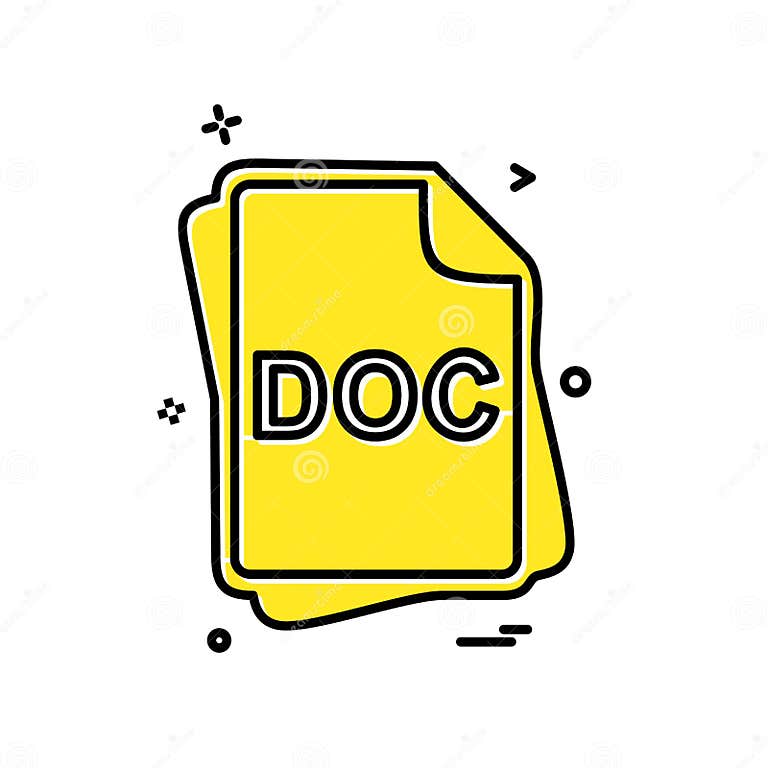 DOC File Type Icon Design Vector Stock Vector - Illustration of program ...