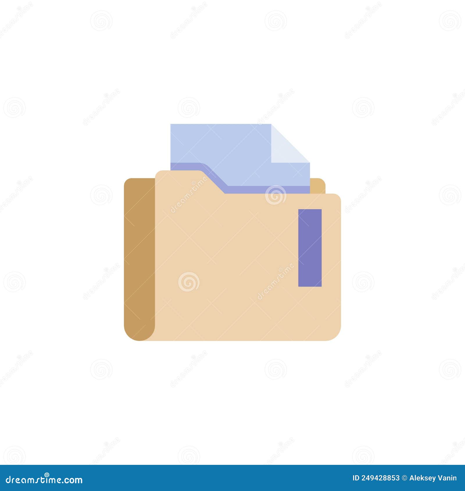 Doc folder flat icon stock vector. Illustration of paper - 249428853