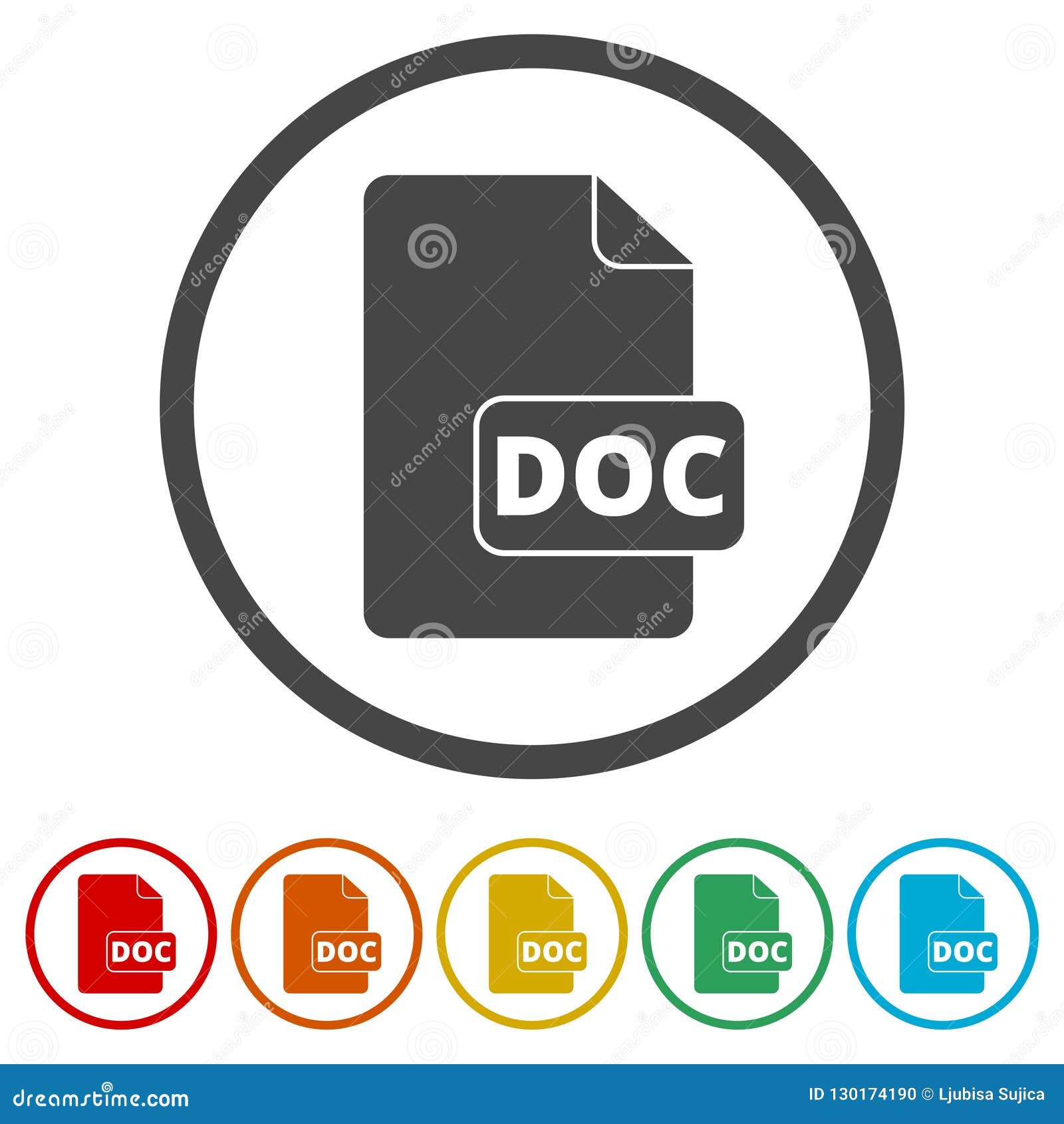 Doc. Icon vector illustratie. Illustration of document - 130174190