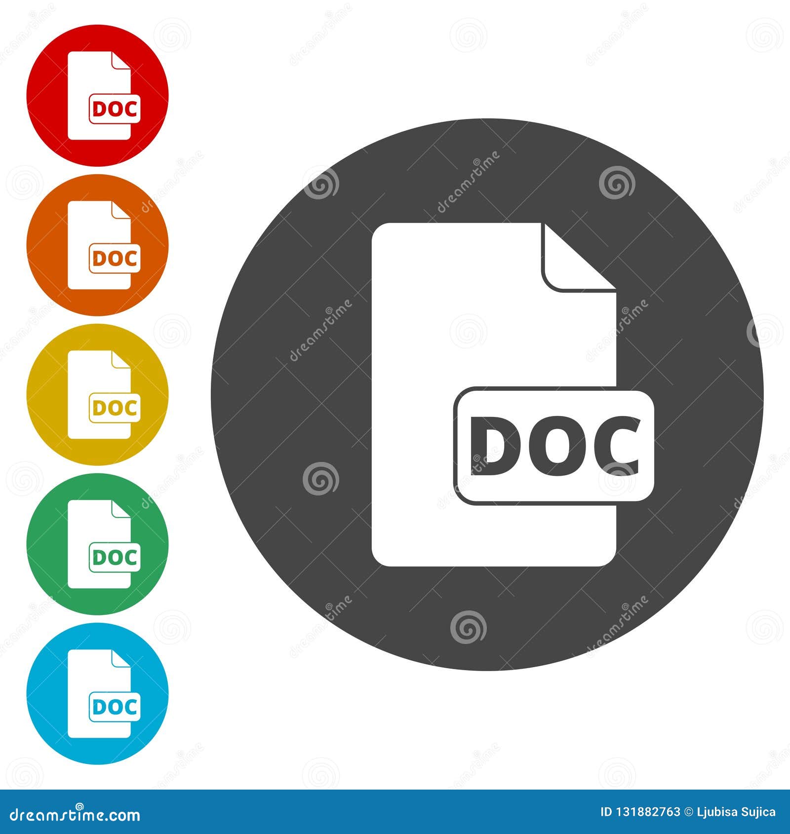 Doc icon stock vector. Illustration of interface, read - 131882763