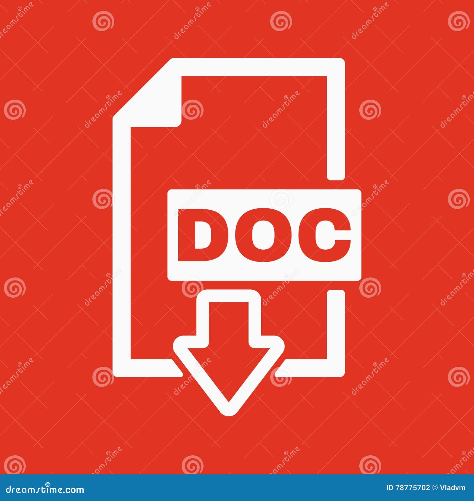The DOC Icon. Text File Format Symbol Stock Vector - Illustration of ...